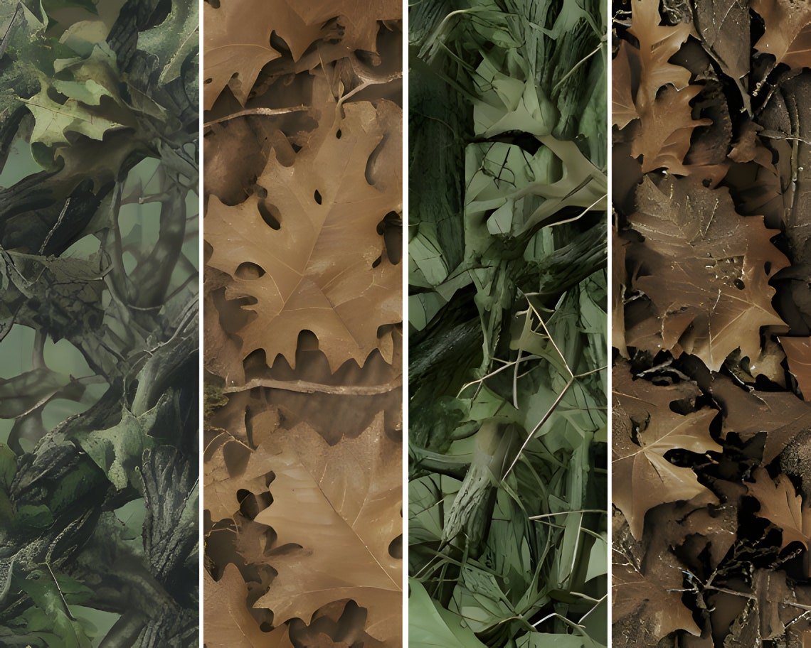 Seamless Realistic Camo Texture Digital Printable Paper, Green Tan ...