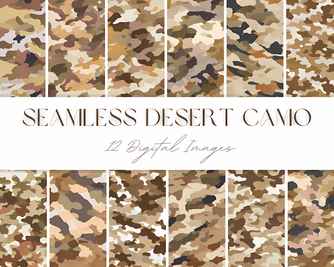 Seamless Desert Tan Camo Texture Digital Printable Paper, Kids Military ...