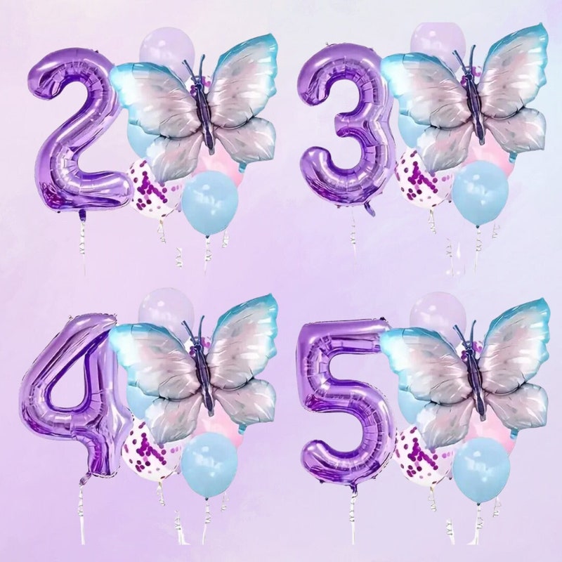 Purple Number Balloon - Etsy