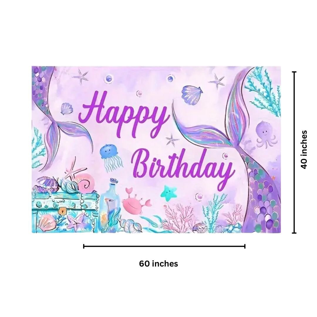 Mermaid Themed Backdrop - Perfect for Mermaid Parties, Under the Sea ...