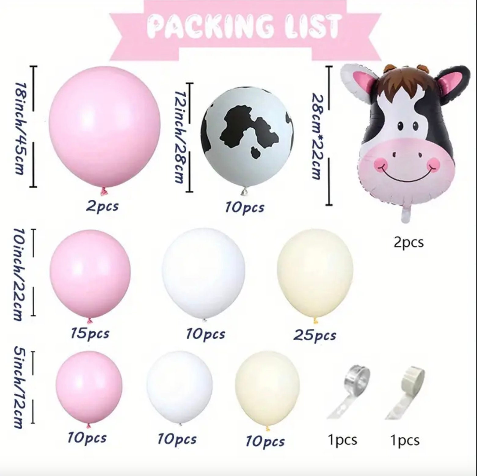 Cow Balloon Garland Kit - Farm Themed Balloon Arch (96 Balloons ...