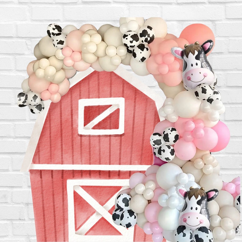 Cow Balloon Garland Kit - Farm Themed Balloon Arch (96 Balloons ...