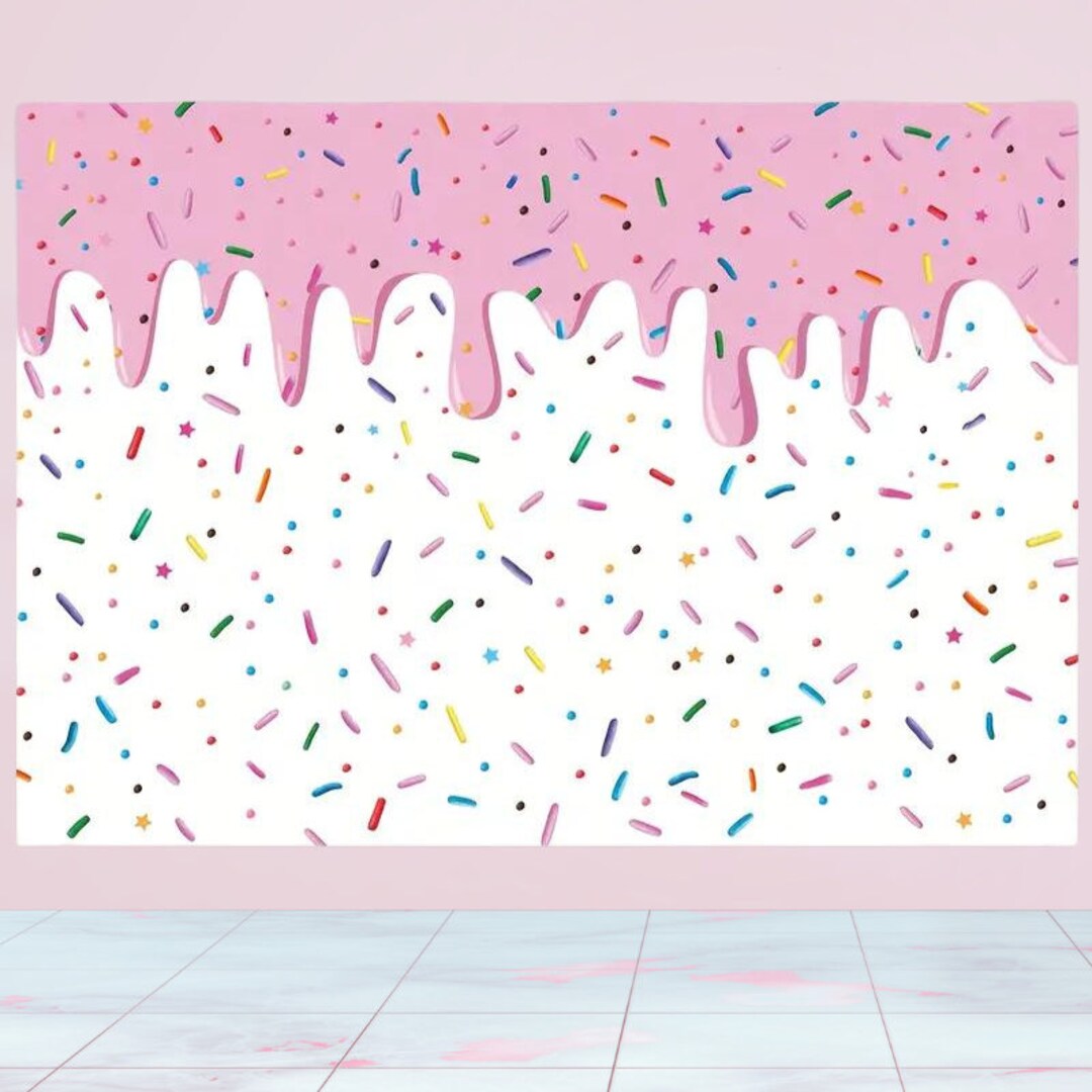 Ice Cream Birthday Backdrop, Donut Party Backdrop, Sprinkle Birthday ...