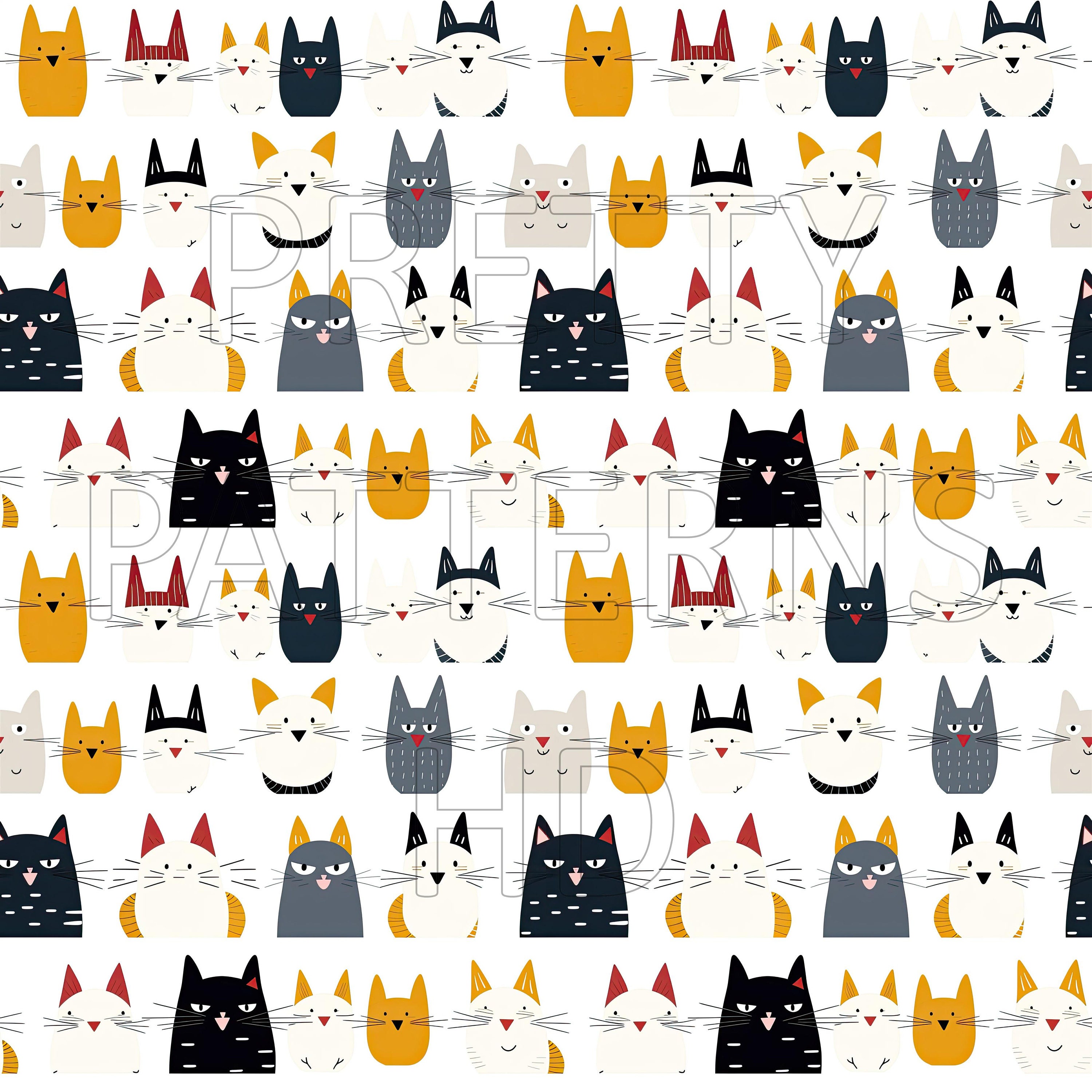 Cats #10 - 8 Printable Scrapbook Sheets - Seamless Tileable - Digital ...
