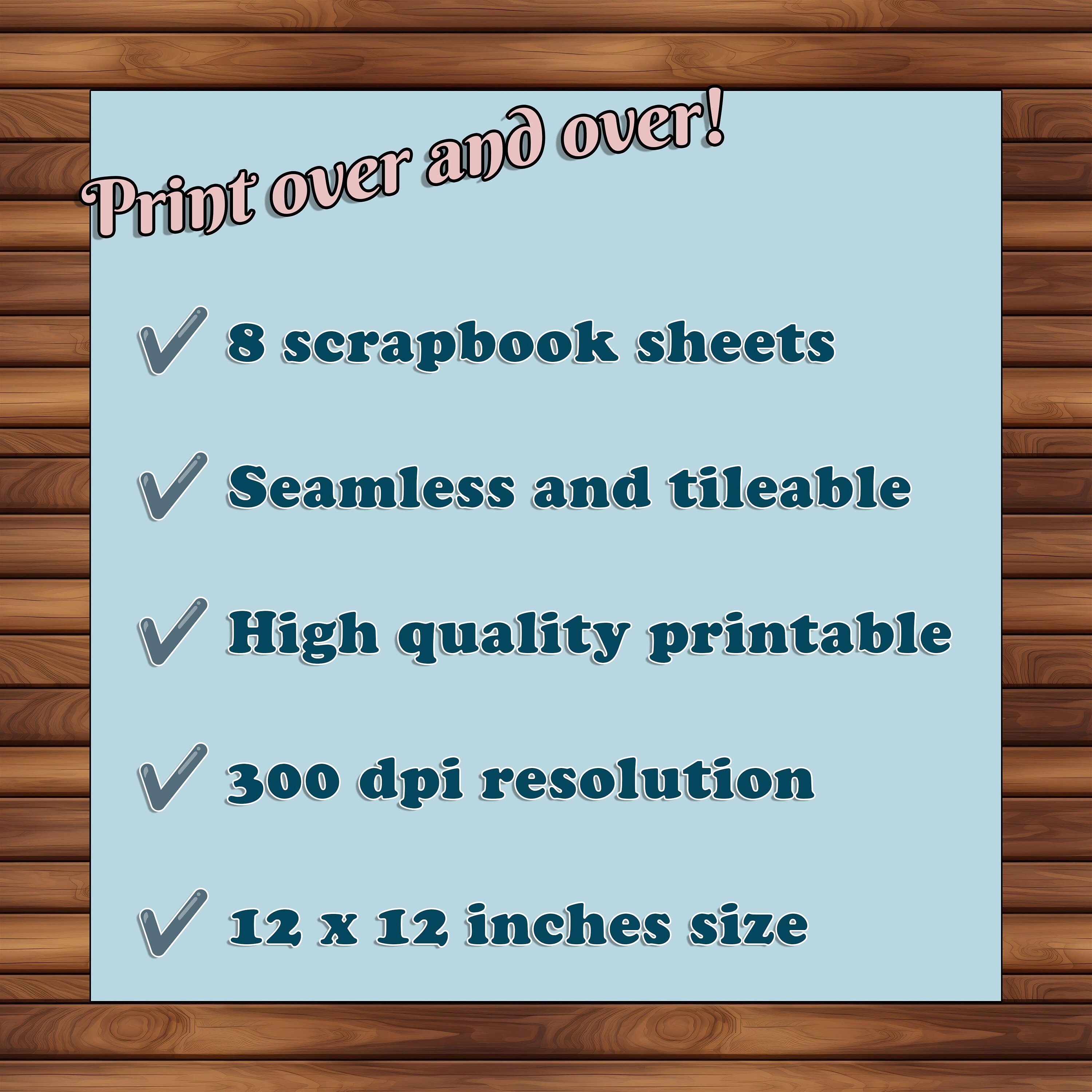 Seamless Wood Planks #1 - 8 Printable Scrapbook Sheets - Digital ...