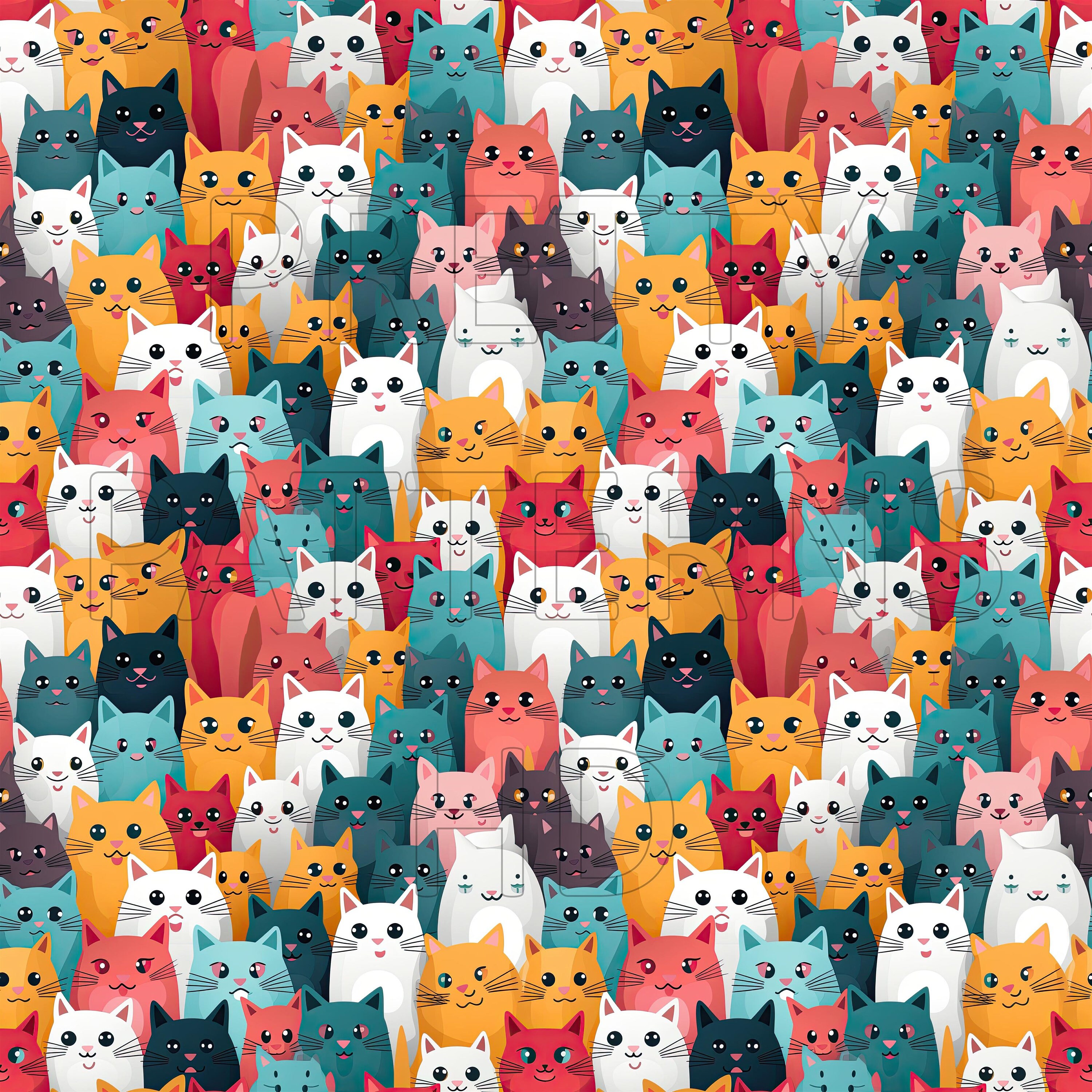 Cats 20 8 Printable Scrapbook Sheets Seamless Tileable Digital ...