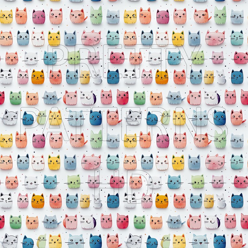 Cats 2 8 Printable Scrapbook Sheets Seamless Tileable Digital ...