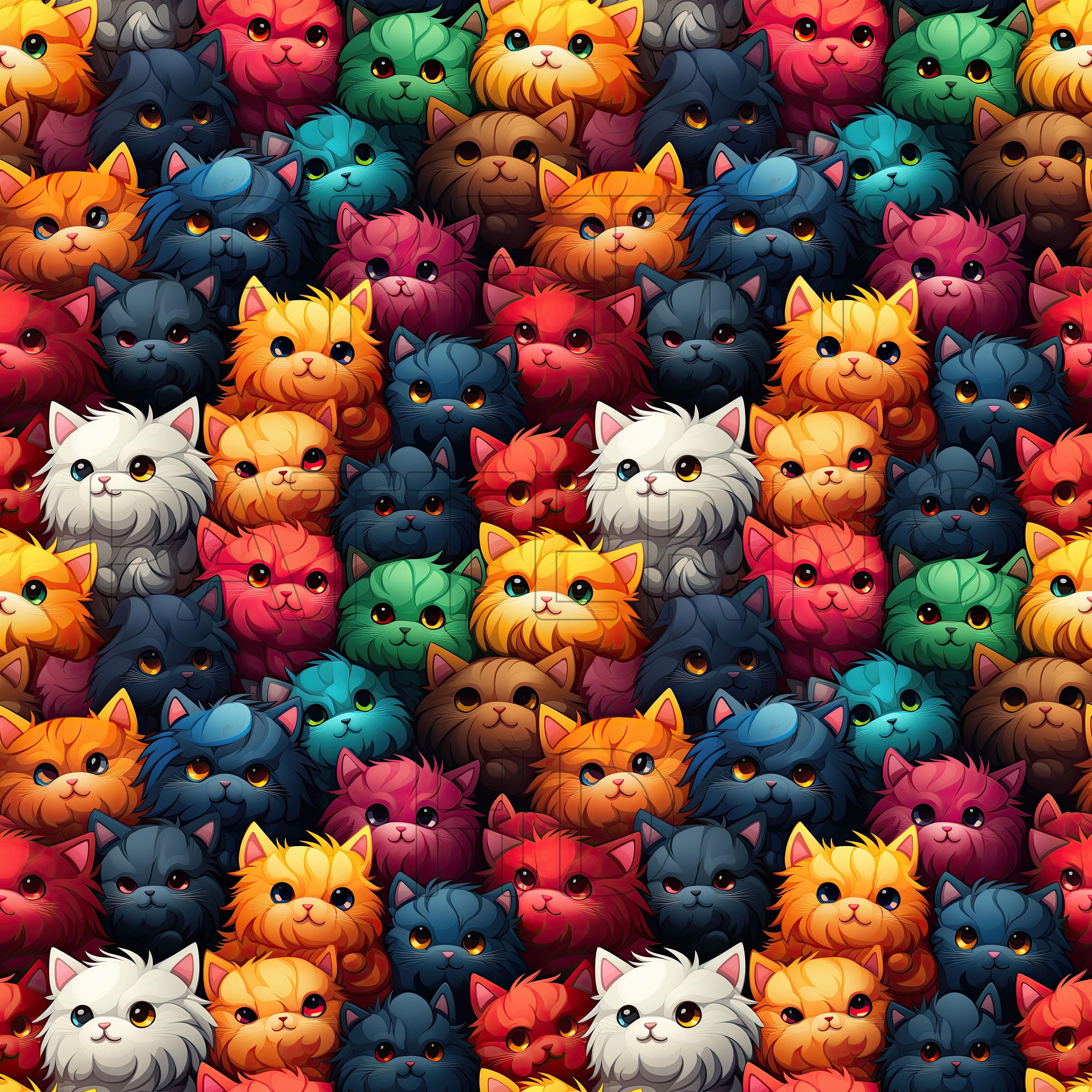 Cats #20 - 8 Printable Scrapbook Sheets - Seamless Tileable - Digital ...