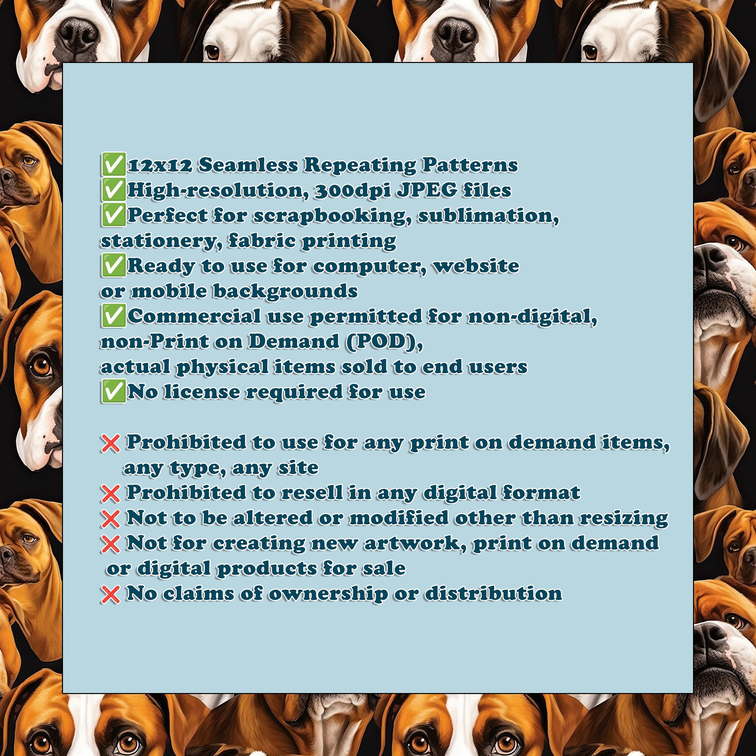 Dog Breeds Boxer 1 8 Printable Scrapbook Sheets Seamless Tileable ...