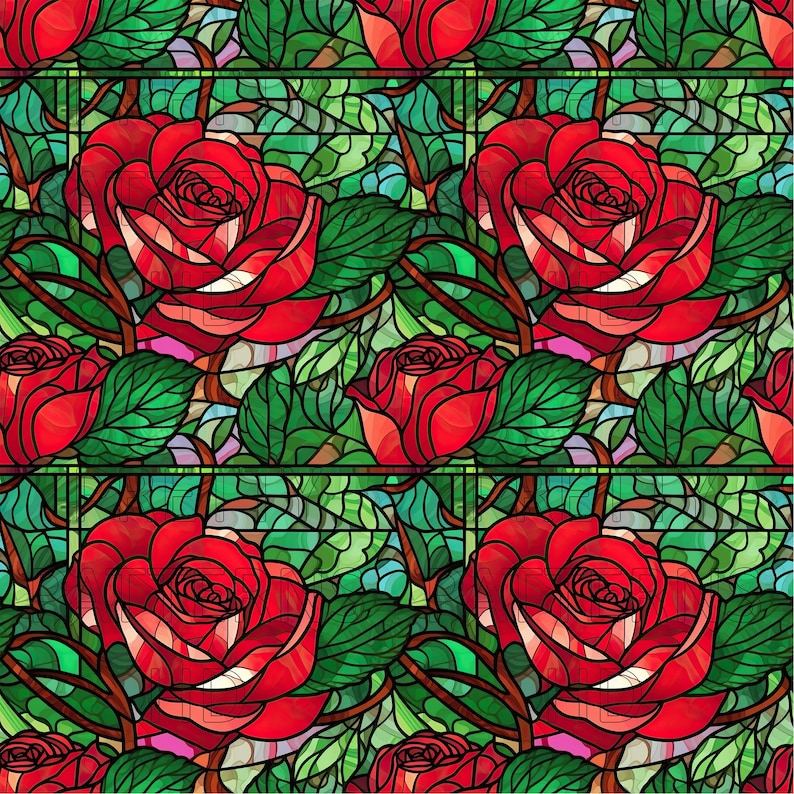 SG Roses #1 - 4 Printable Scrapbook Sheets - Continuous Seamless ...