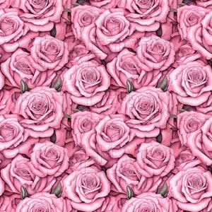 Illustrated Roses Pink #2 - 8 Printable Scrapbook Sheets - Seamless ...