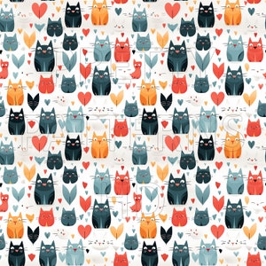 Cats #18 - 8 Printable Scrapbook Sheets - Seamless Tileable - Digital ...