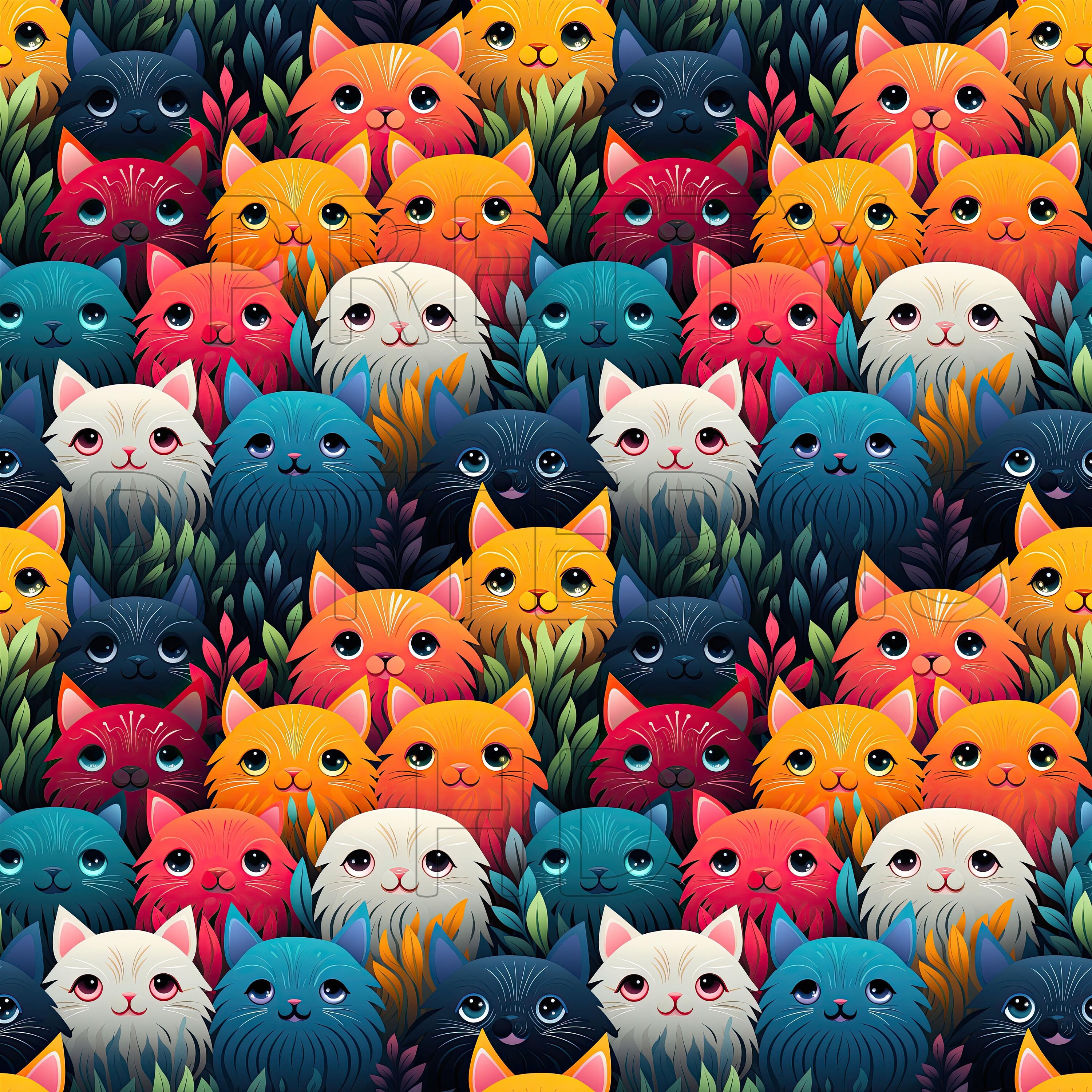 Cats 6 8 Printable Scrapbook Sheets Seamless Tileable - Etsy