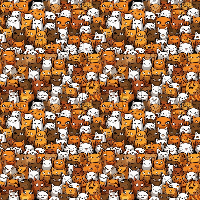 Cats 4 8 Printable Scrapbook Sheets Seamless Tileable Digital ...