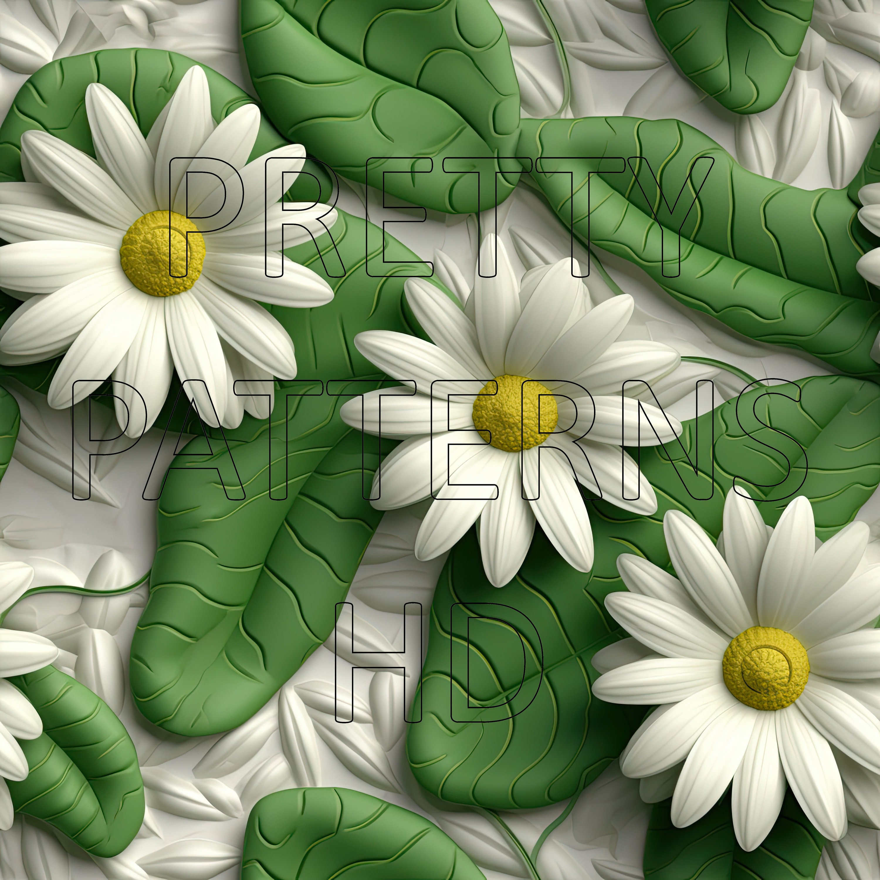 3D Daisies - 4 Printable Scrapbook Sheets - Continuous Seamless ...