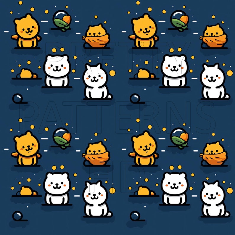 Cats #4 - 8 Printable Scrapbook Sheets - Seamless Tileable - Digital ...