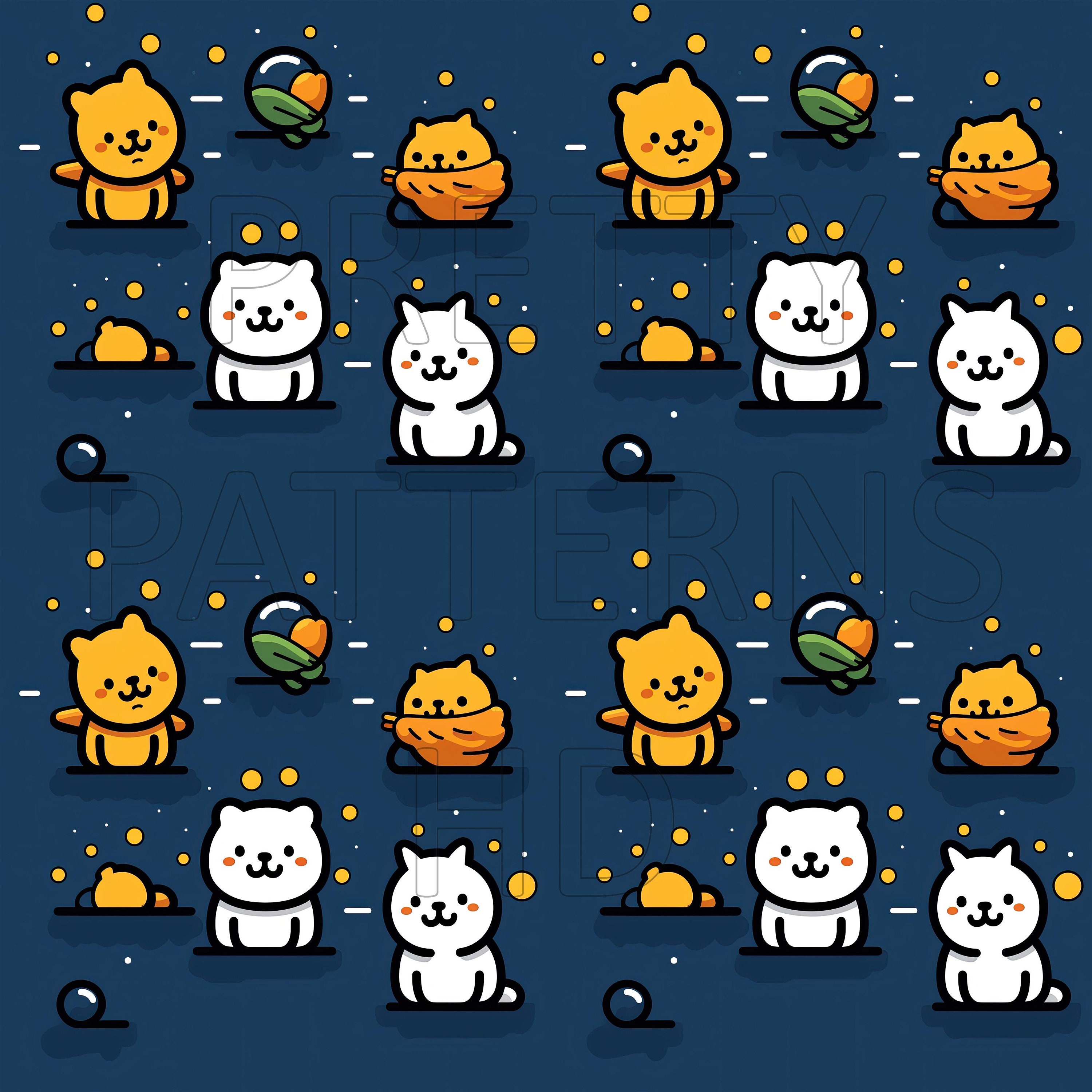 Cats #4 - 8 Printable Scrapbook Sheets - Seamless Tileable - Digital ...