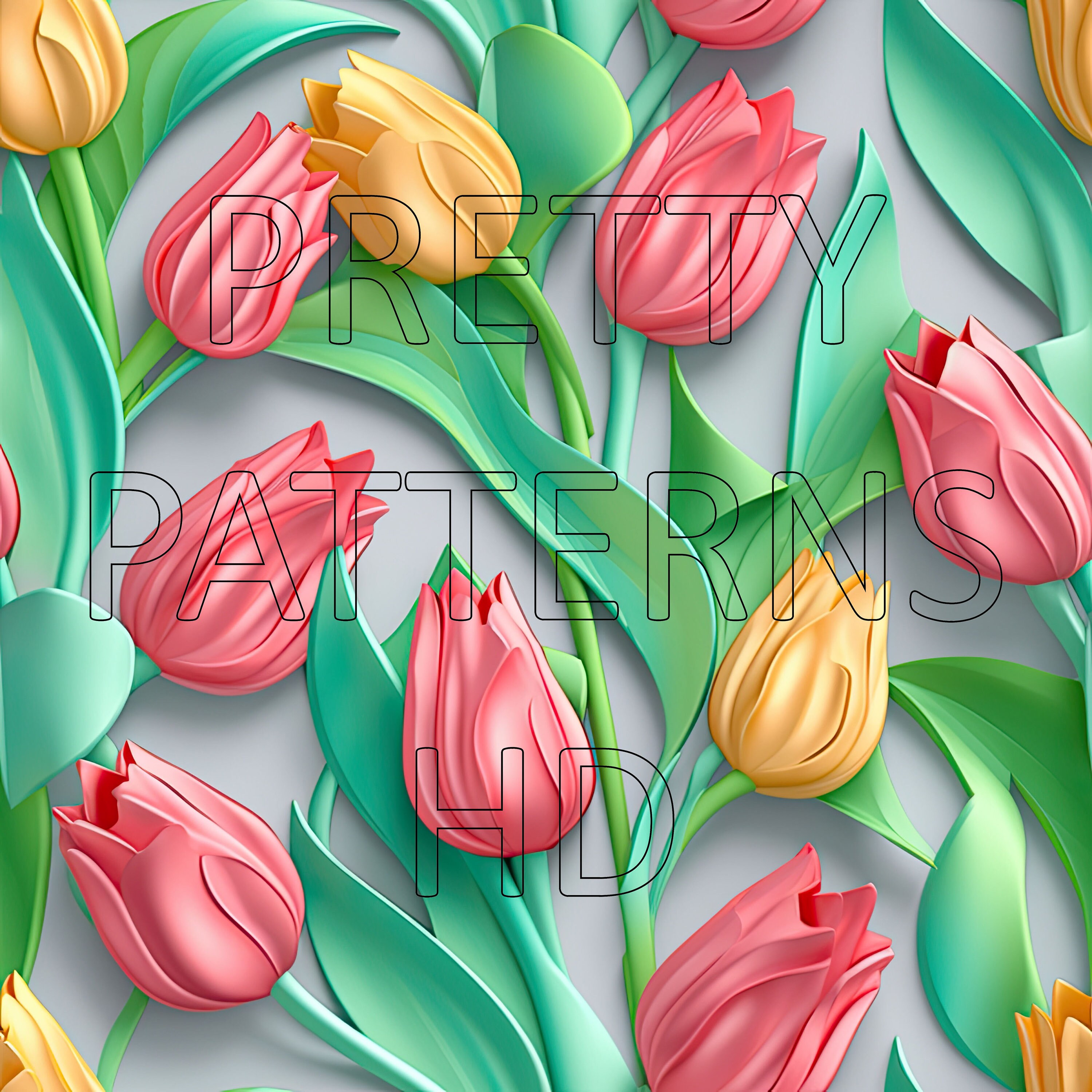3D Tulips & Marigold - 4 Printable Scrapbook Sheets - Continuous ...