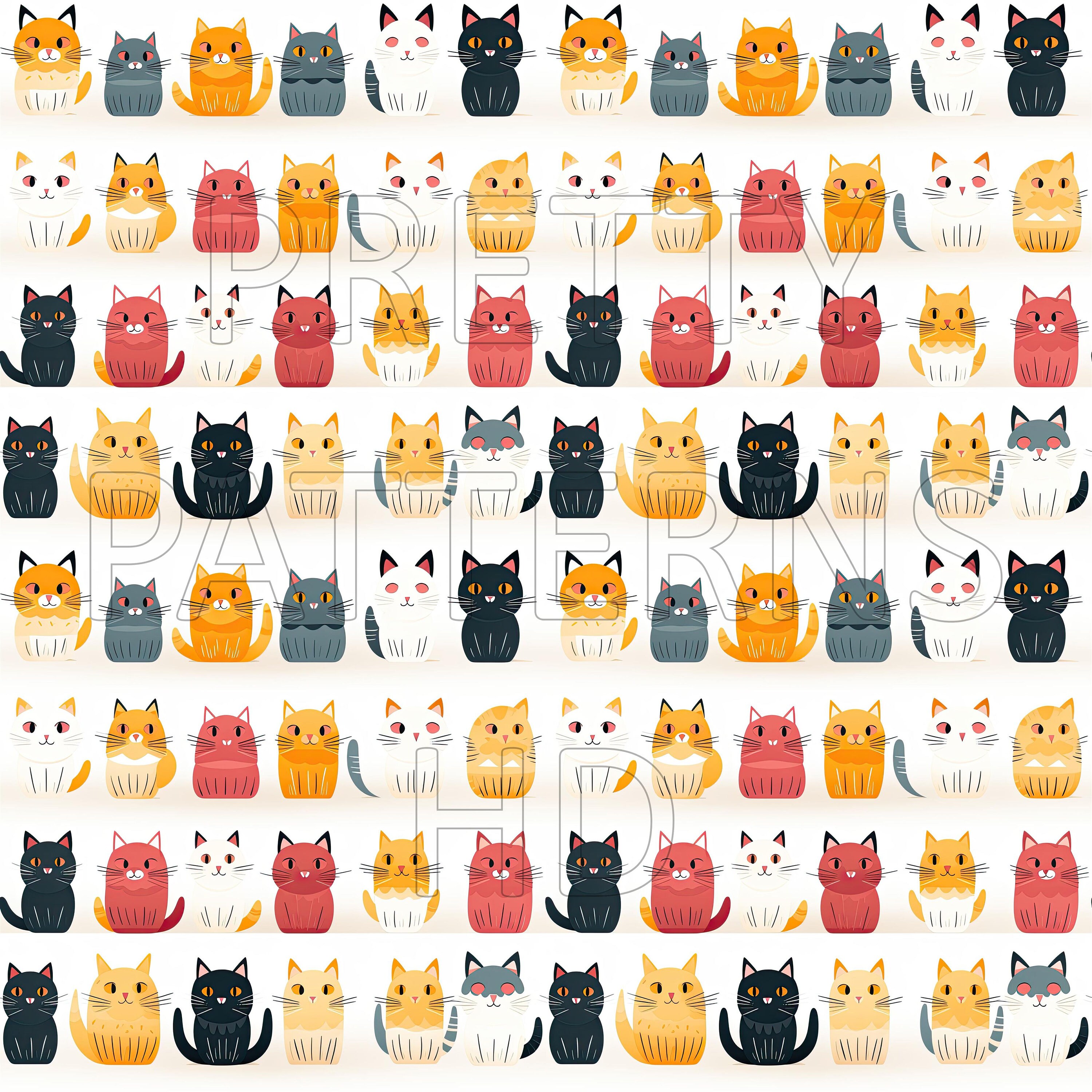 Cats #15 - 8 Printable Scrapbook Sheets - Seamless Tileable - Digital ...