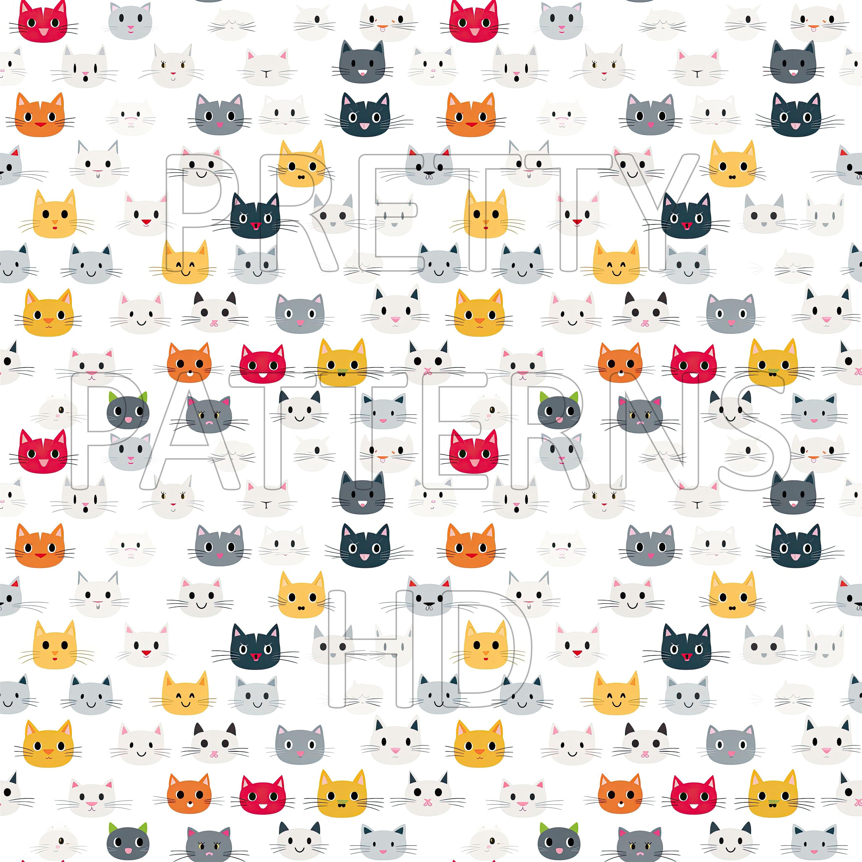 Cats #11 - 8 Printable Scrapbook Sheets - Seamless Tileable - Digital ...