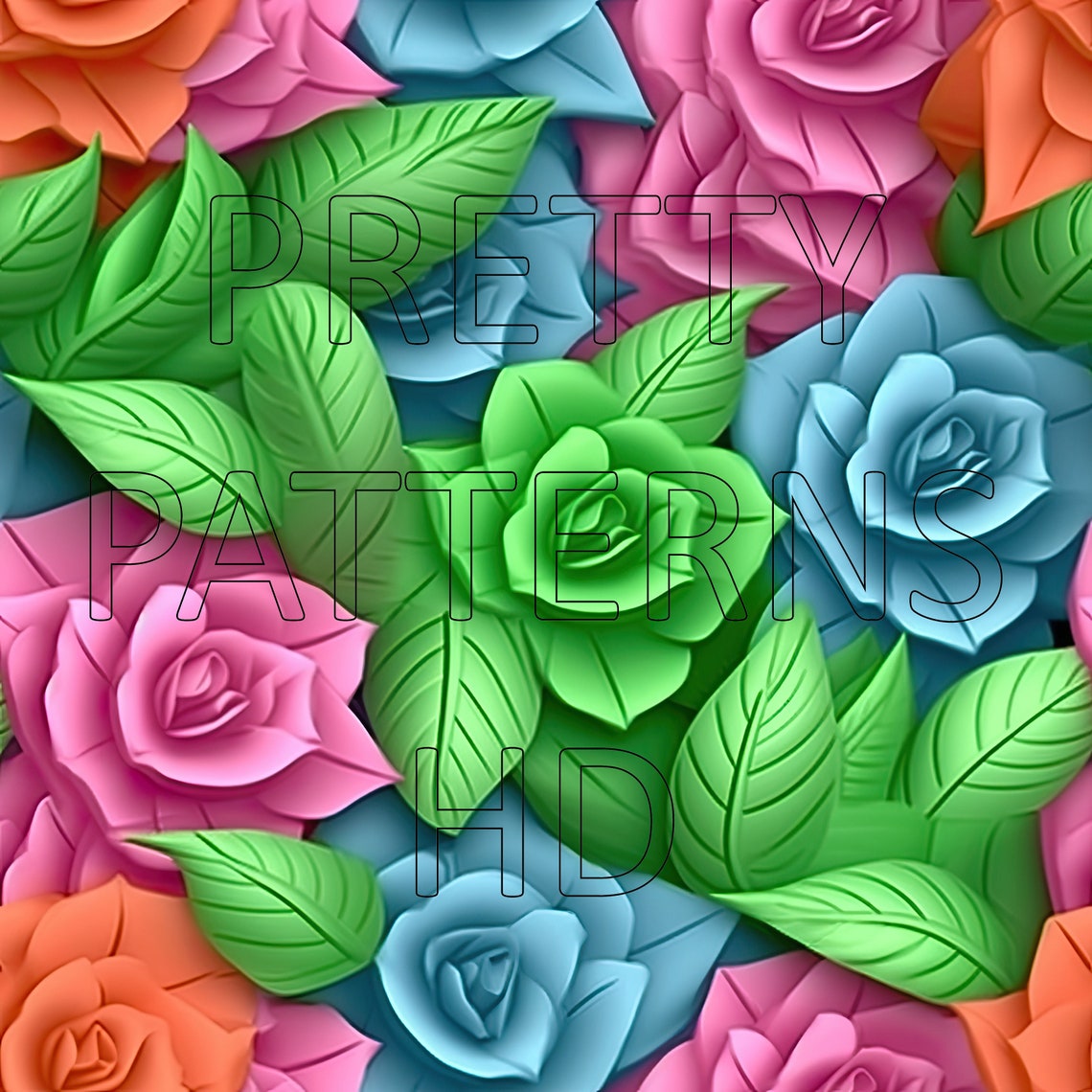 3D Roses #1 - 4 Printable Scrapbook Sheets - Continuous Seamless ...