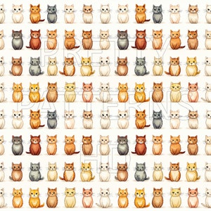 Cats #2 - 8 Printable Scrapbook Sheets - Seamless Tileable - Digital ...