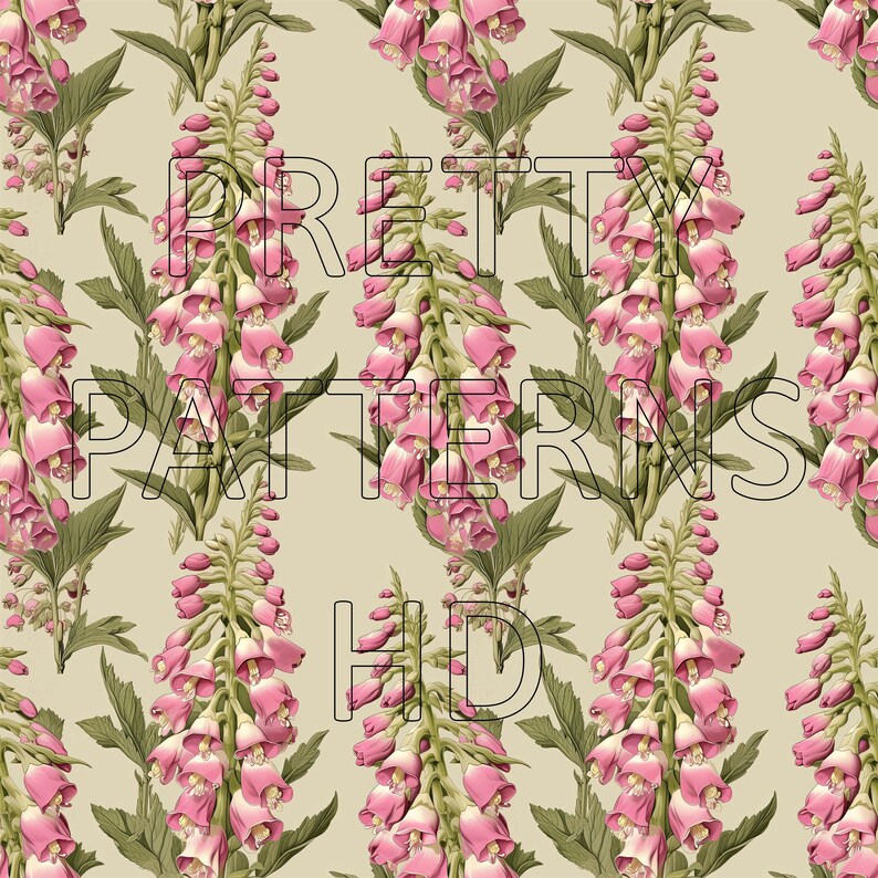 Illustrated Foxglove #2 - 8 Printable Scrapbook Sheets - Continuous ...