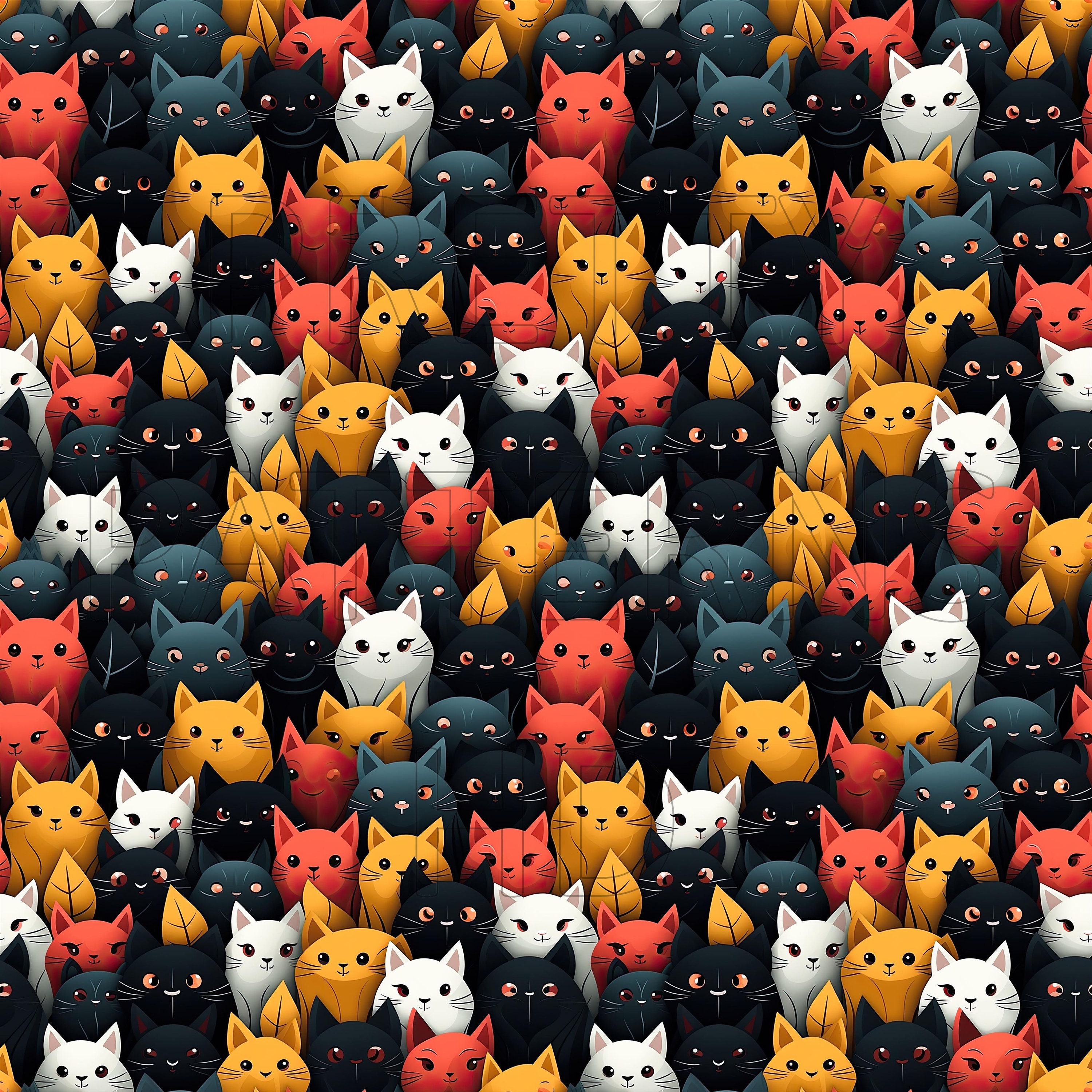 Cats 4 8 Printable Scrapbook Sheets Seamless Tileable Digital ...