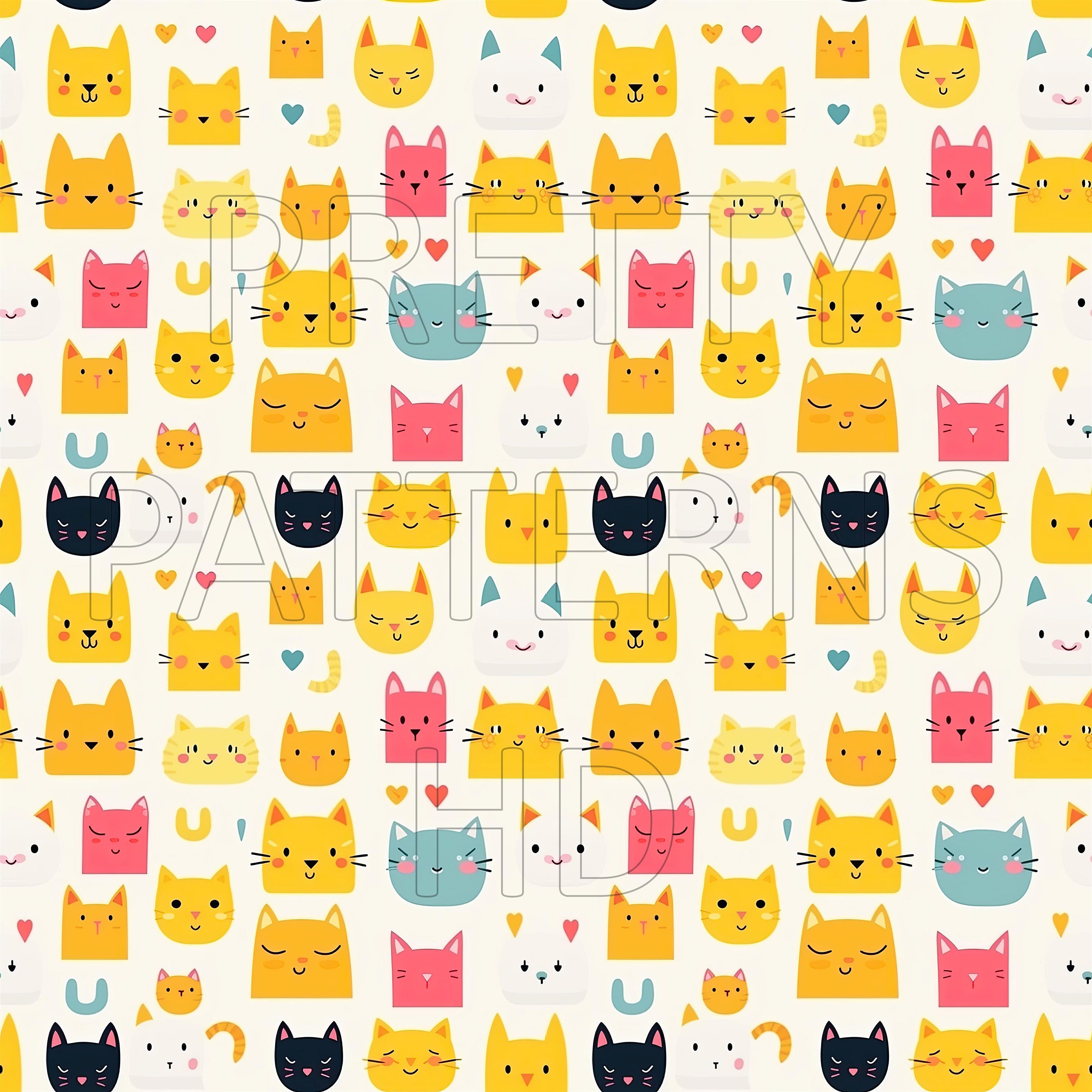 Cats #13 - 8 Printable Scrapbook Sheets - Seamless Tileable - Digital ...