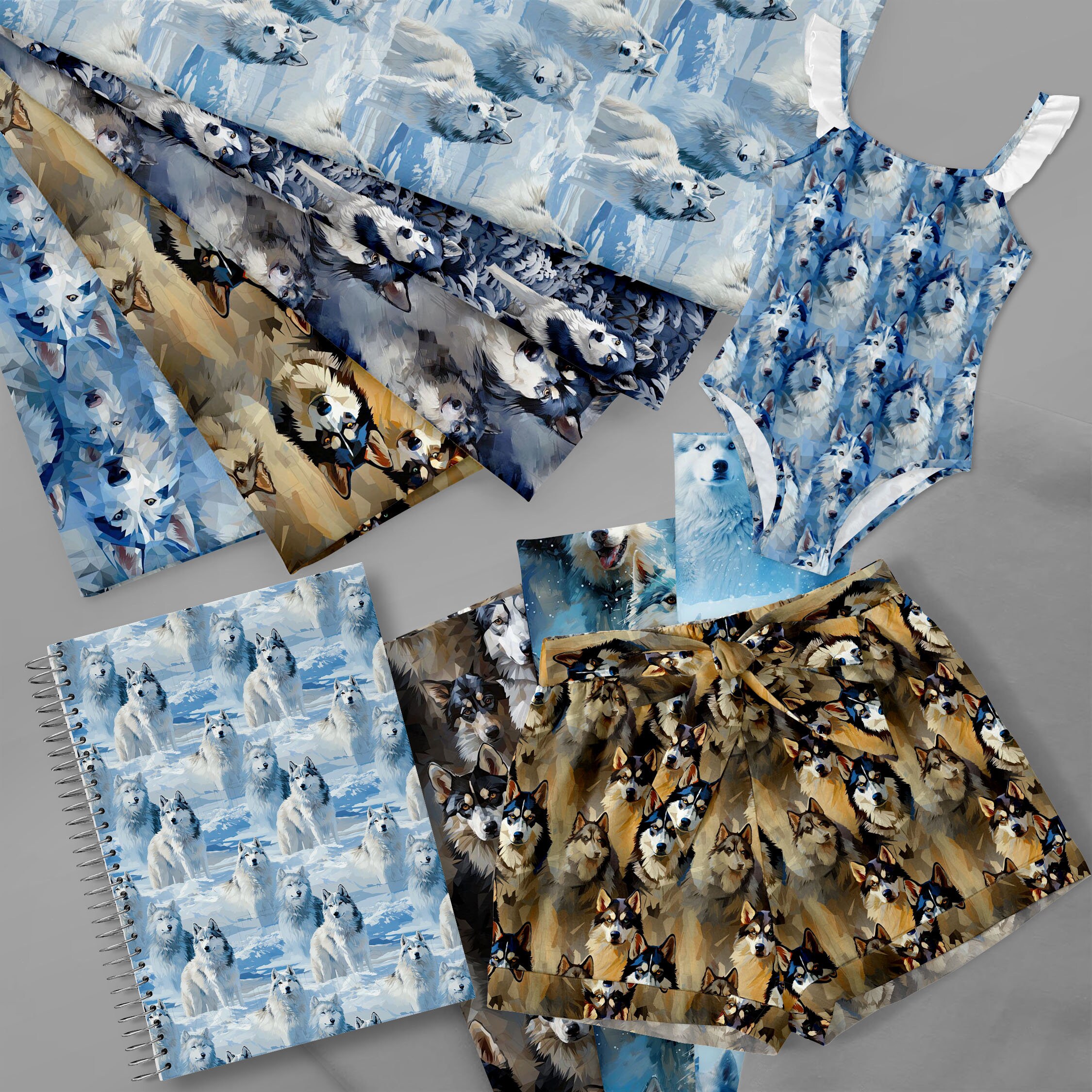 Dog Breeds Siberian Husky #1-8 Printable Scrapbook Sheets-seamless ...