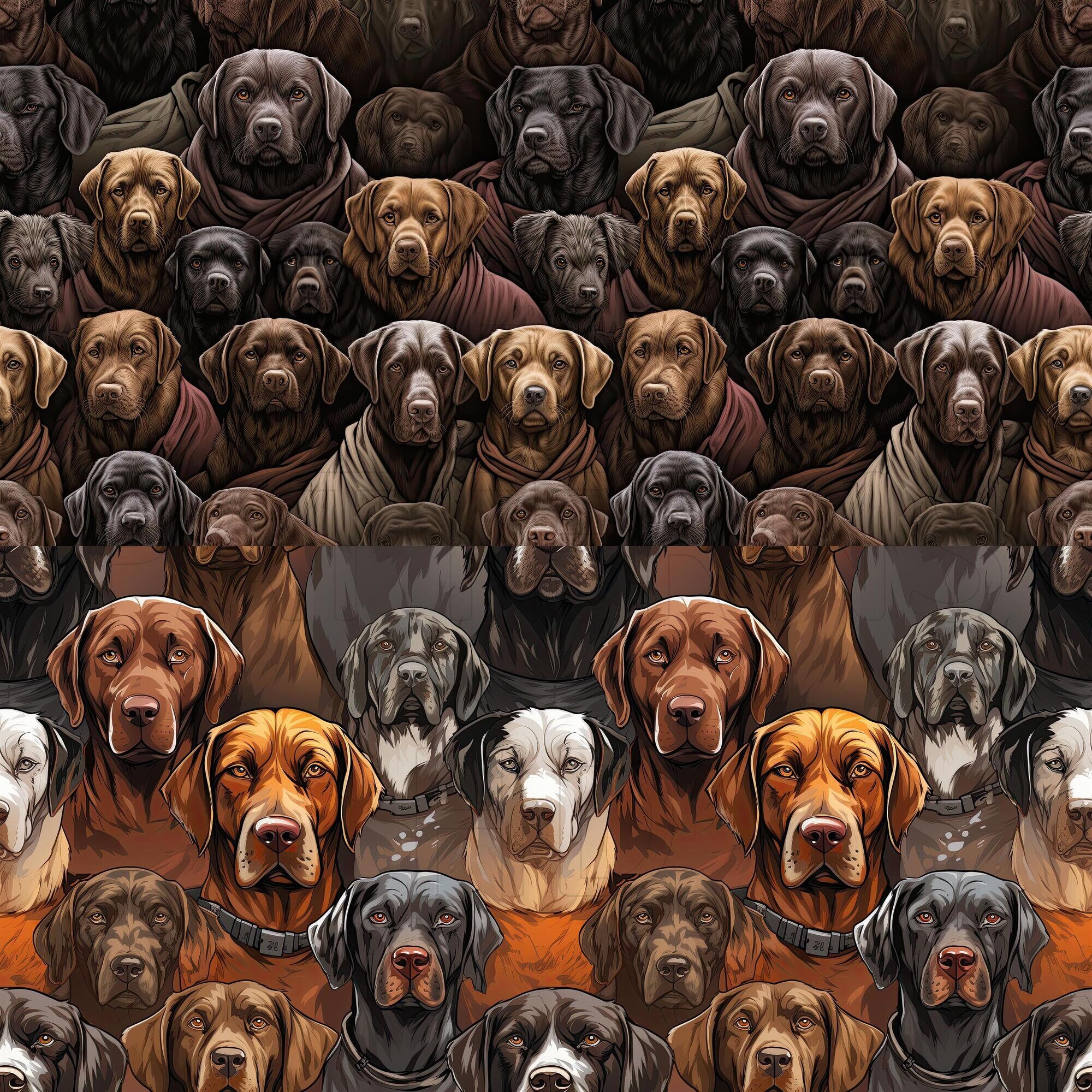 Dog Breeds Labrador #1 - 8 Printable Scrapbook Sheets-seamless Tileable ...