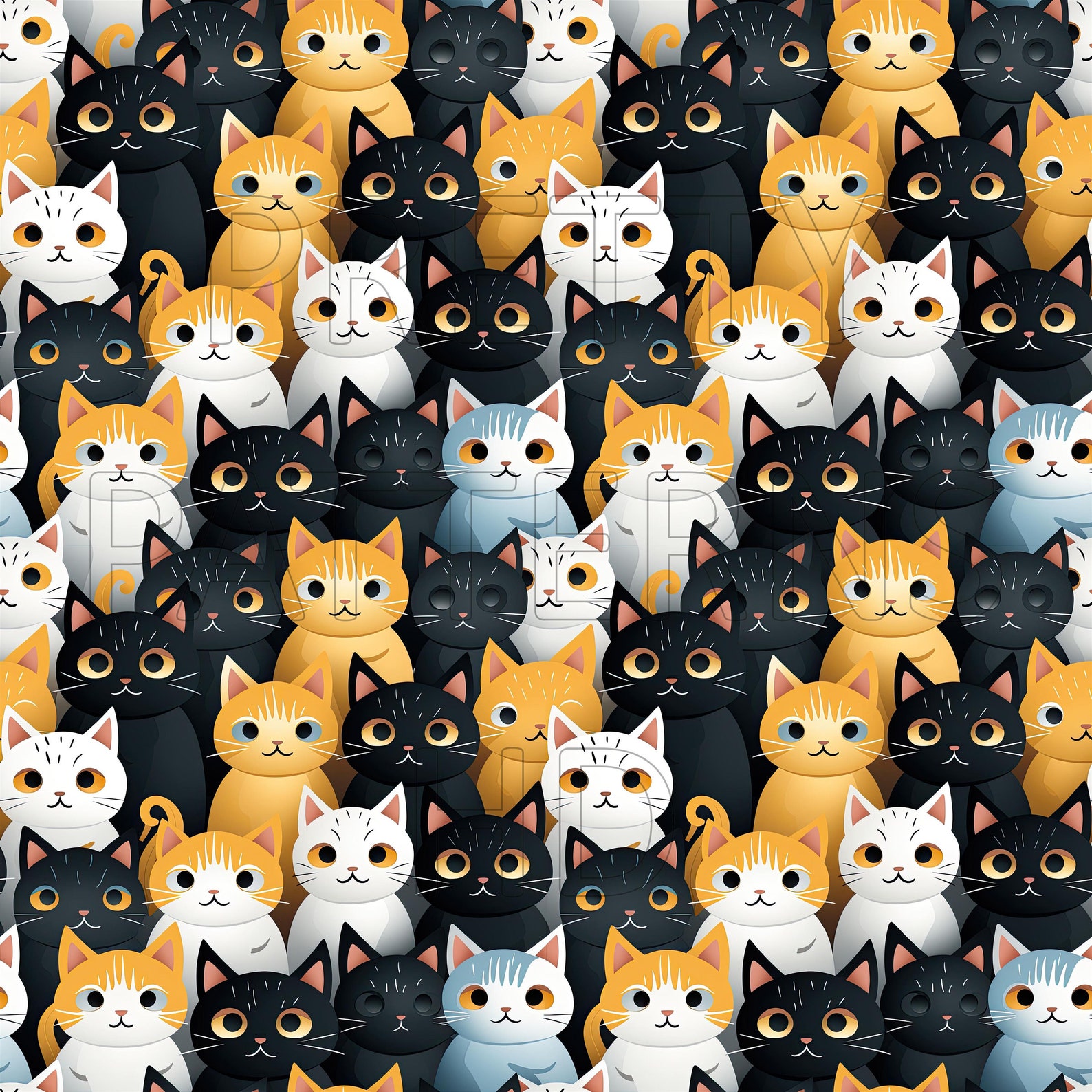 Cats #18 - 8 Printable Scrapbook Sheets - Seamless Tileable - Digital ...