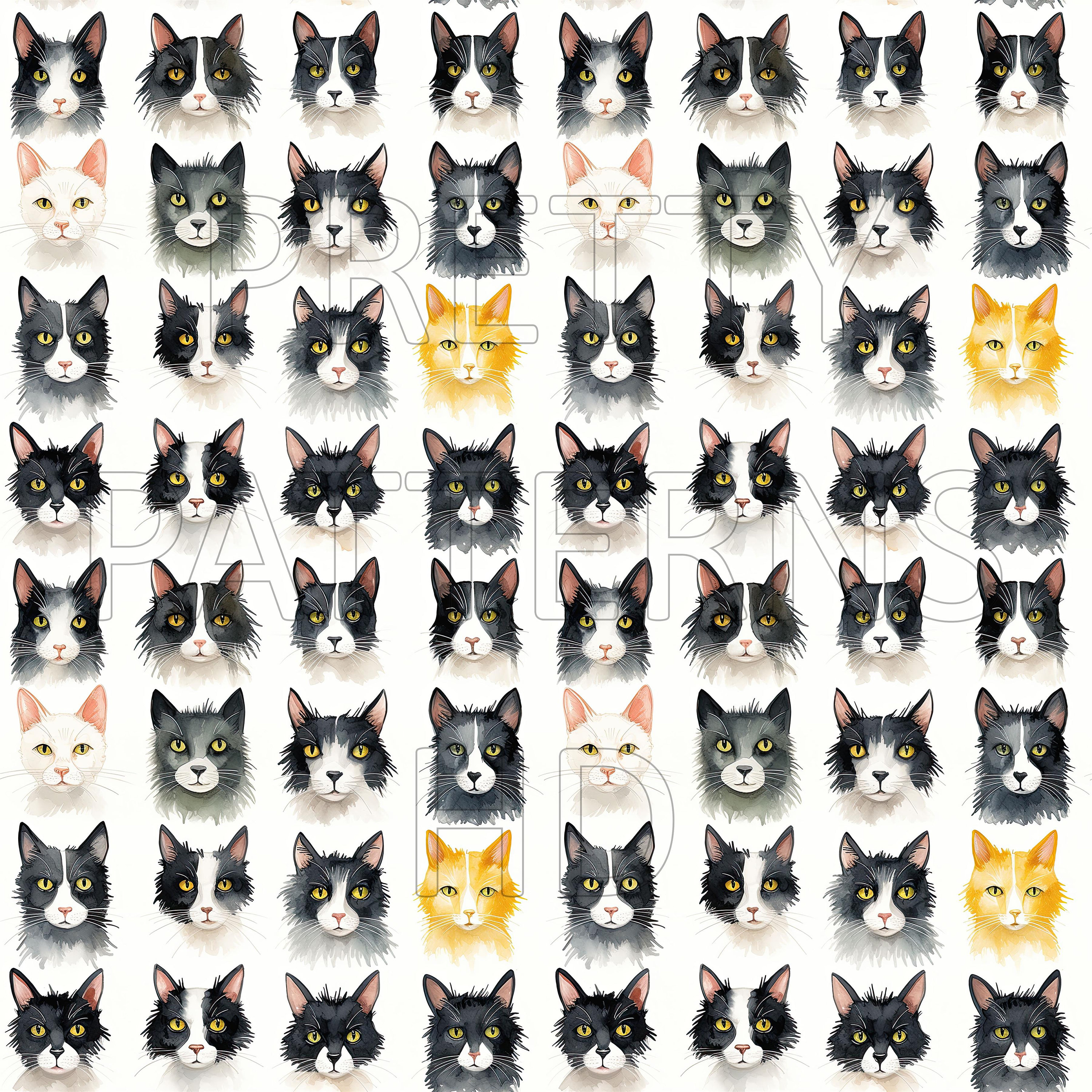 Cats 4 8 Printable Scrapbook Sheets Seamless Tileable Digital ...