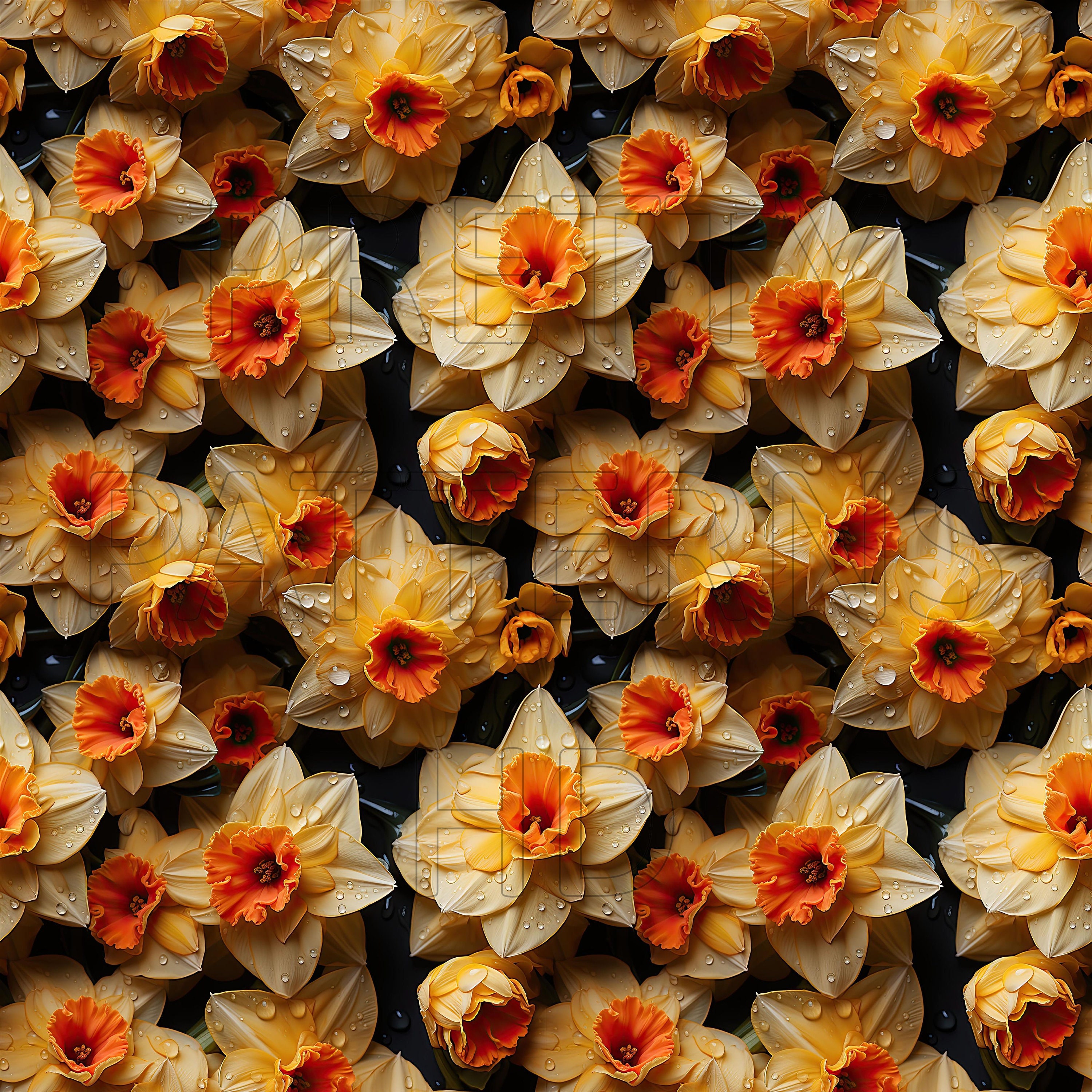Hyper Realistic Daffodils #1 - 8 Printable Scrapbook Sheets - Seamless ...