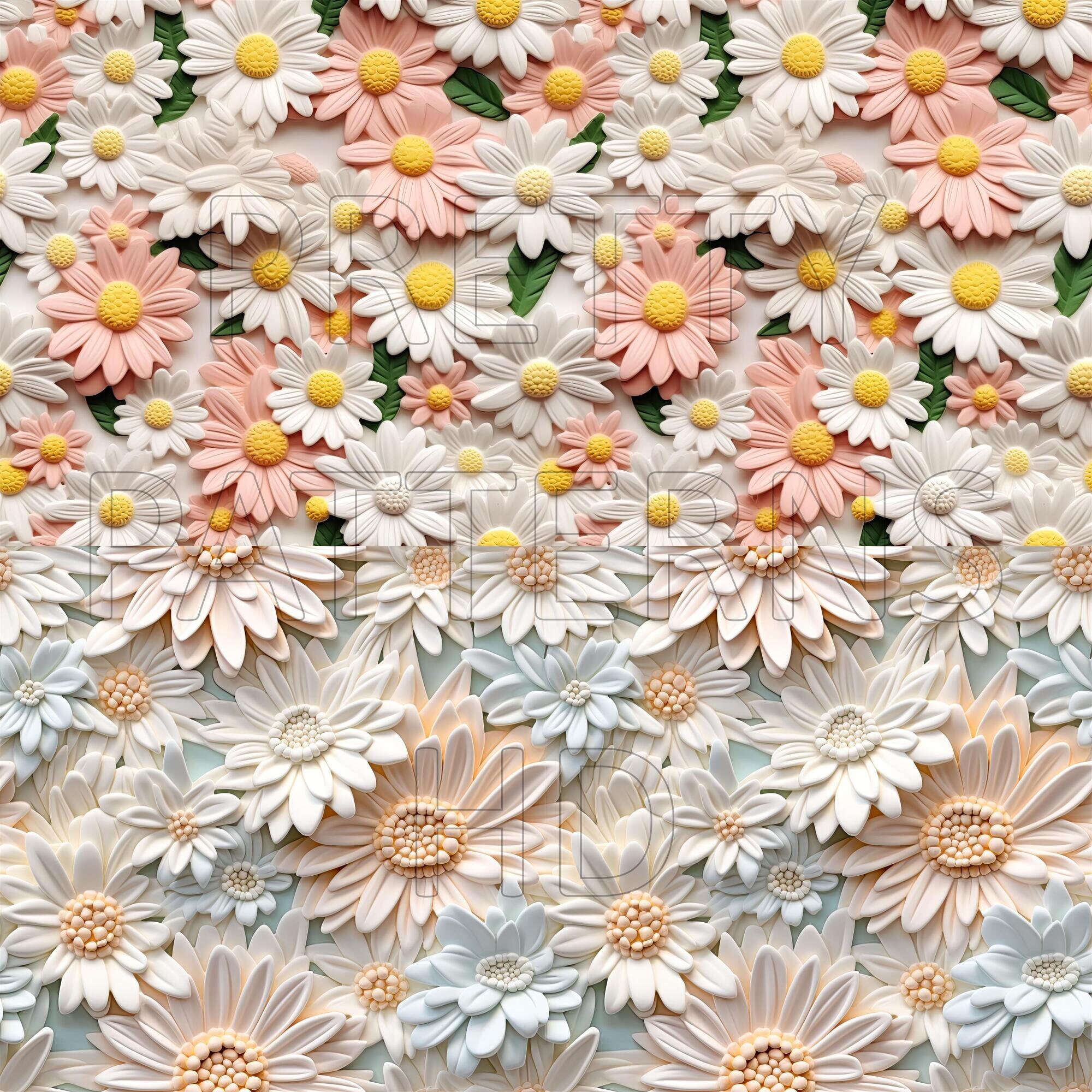 Sculpted Clay Daisy 1 Set of 8 Printable Scrapbook Sheets - Etsy