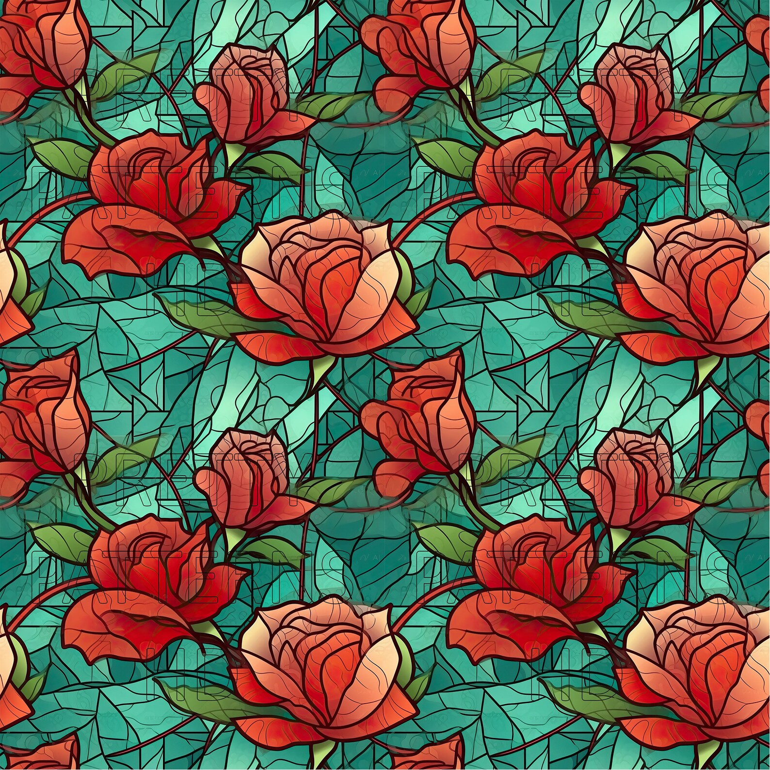 SG Roses #1 - 4 Printable Scrapbook Sheets - Continuous Seamless ...