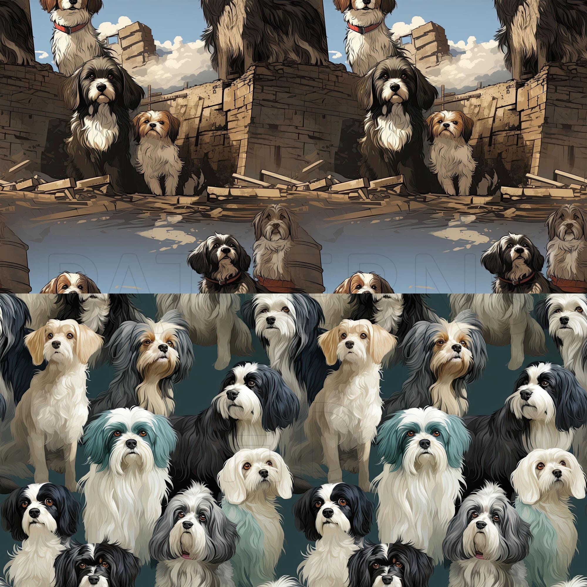Dog Breeds Shih-tzu #1 - 8 Printable Scrapbook Sheets - Seamless ...