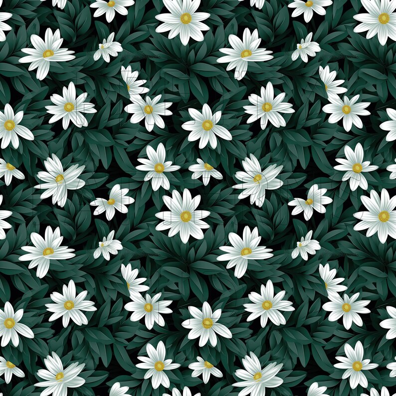 Gothic Vintage Daisy #2 - 8 Scrapbook Sheets - Seamless Tileable ...