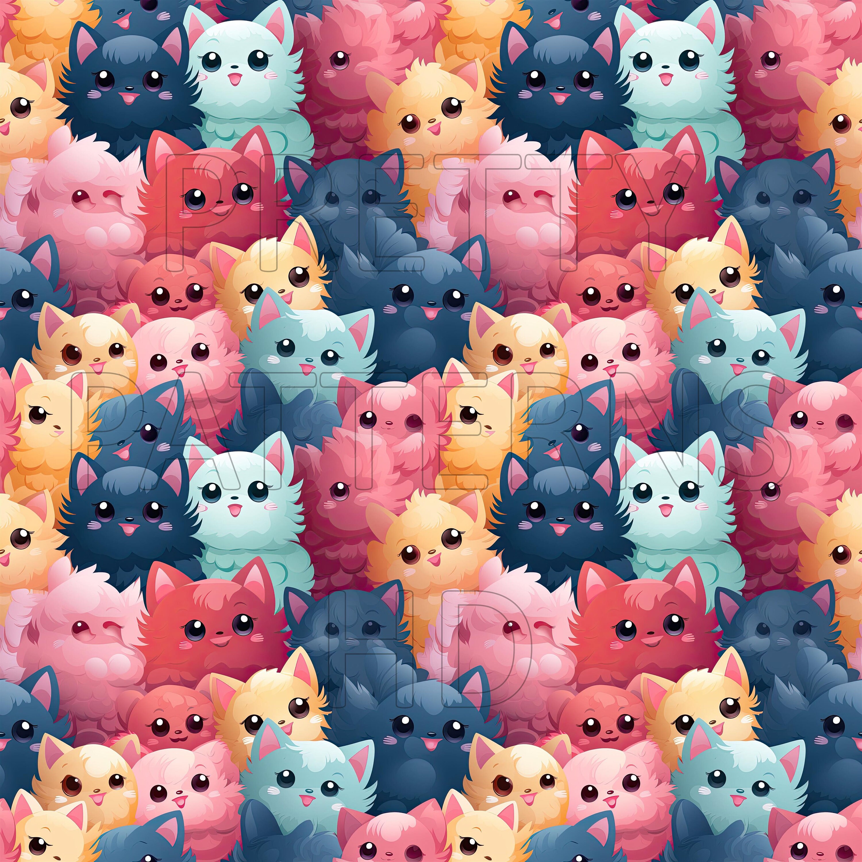 Cats 9 8 Printable Scrapbook Sheets Seamless Tileable Digital ...