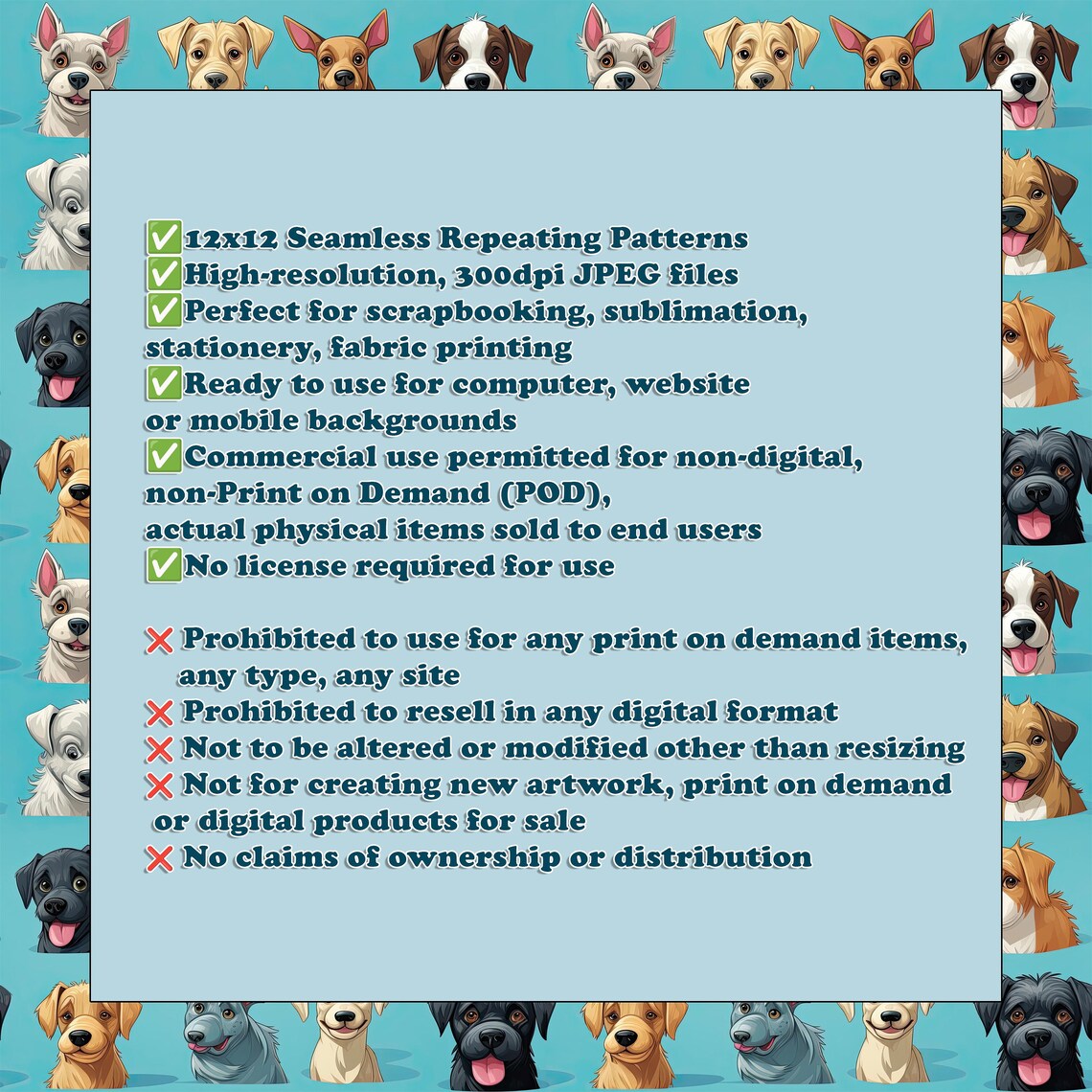 Cute Dogs 9 8 Printable Scrapbook Sheets Seamless Tileable Digital ...