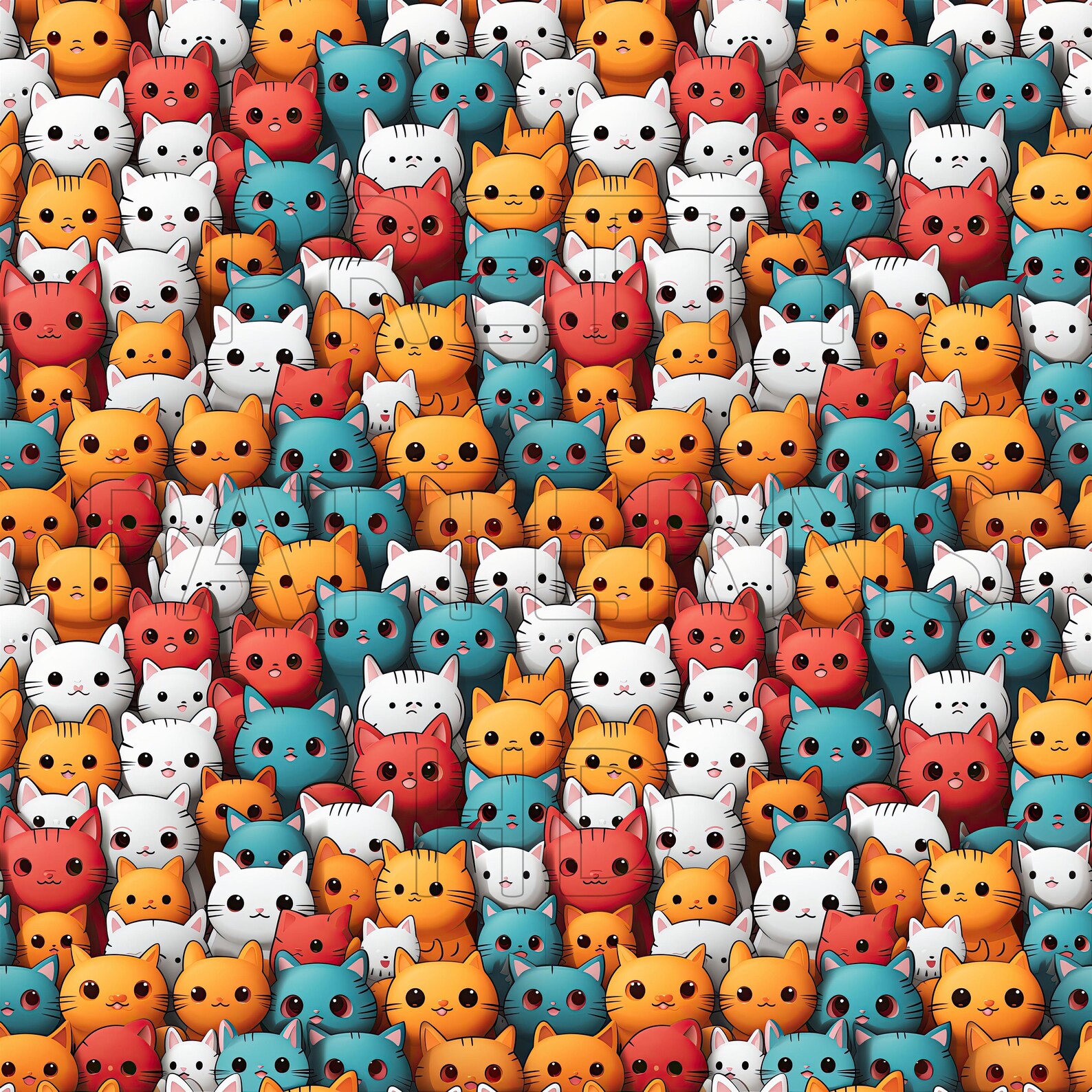 Cats #18 - 8 Printable Scrapbook Sheets - Seamless Tileable - Digital ...