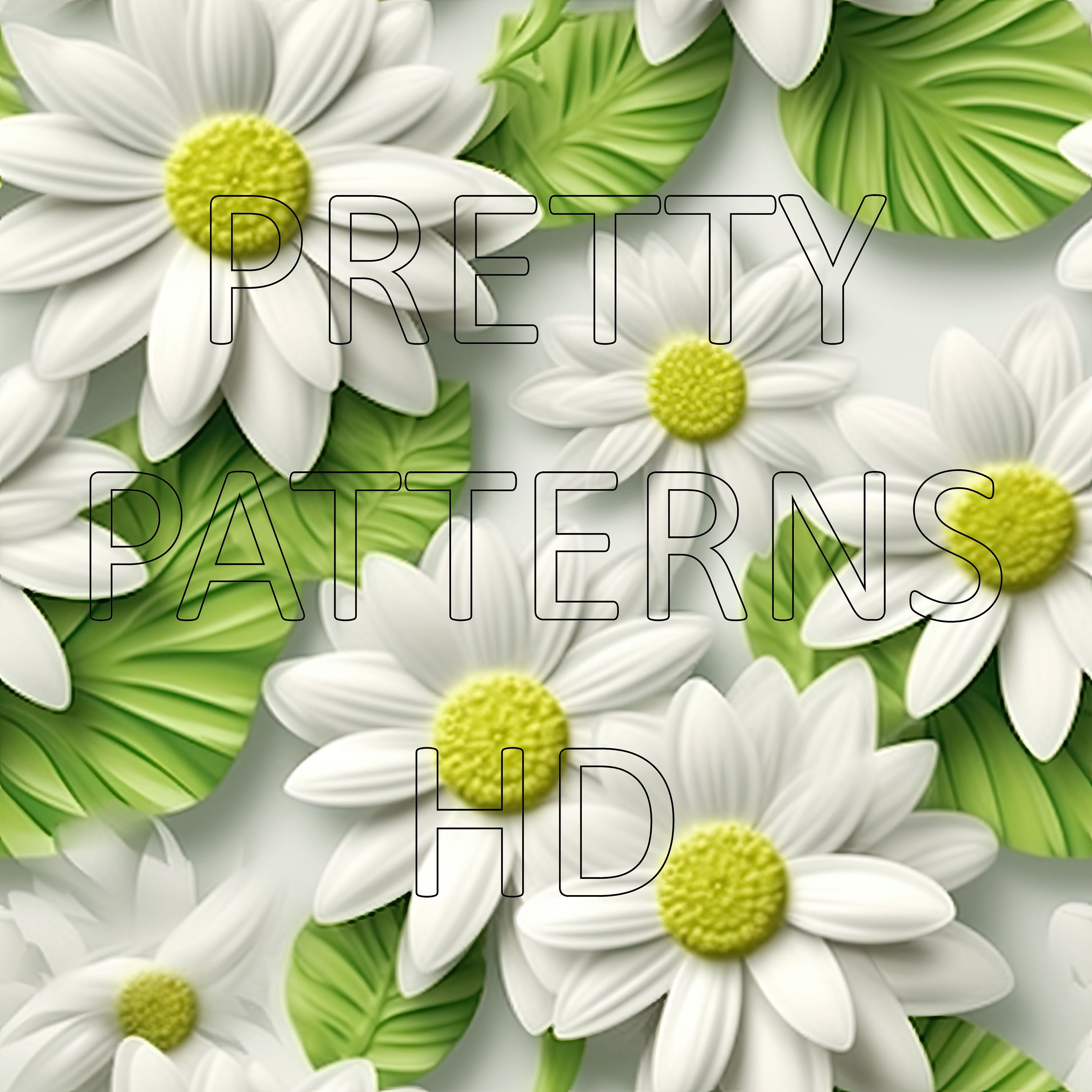 3D Daisies - 4 Printable Scrapbook Sheets - Continuous Seamless ...