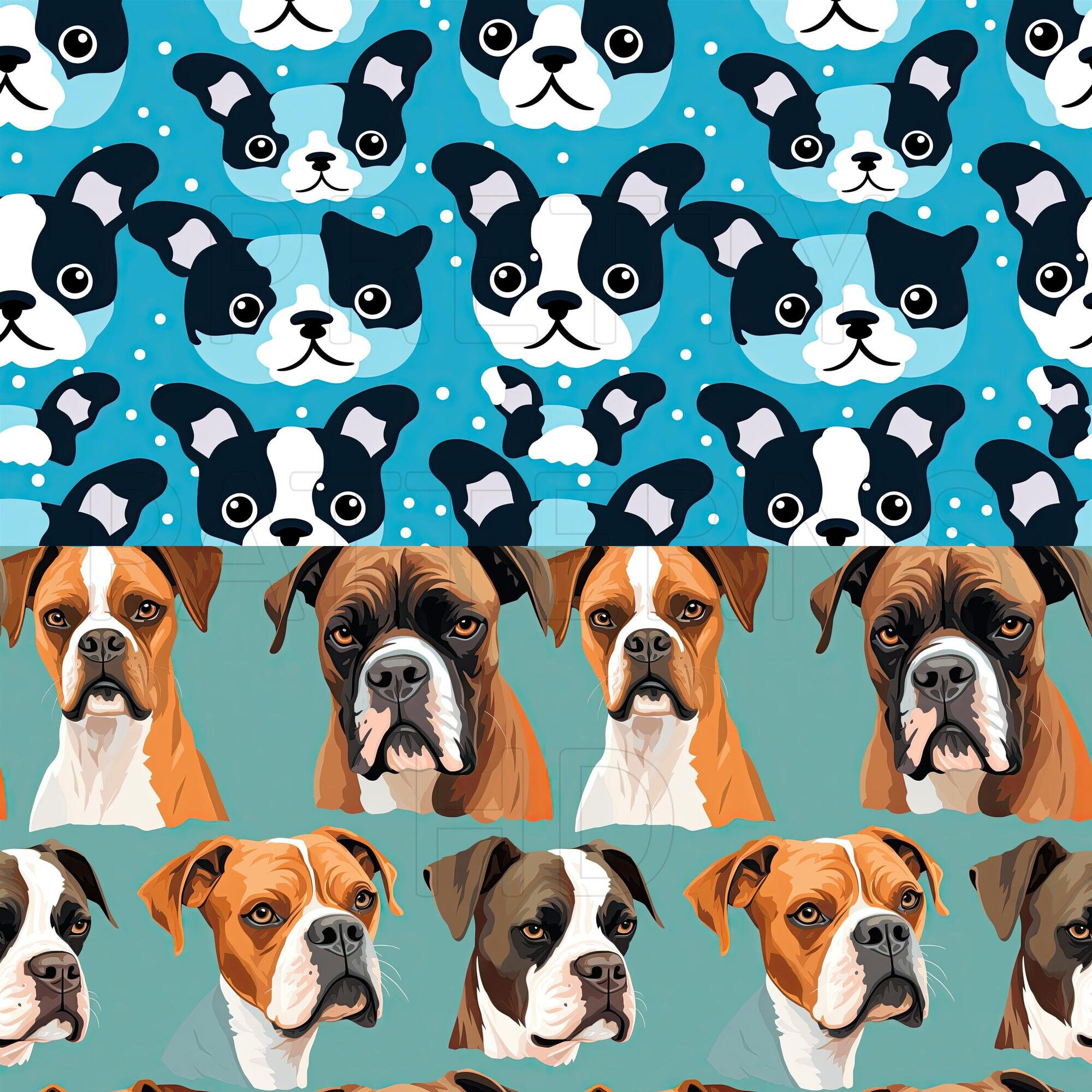 Dog Breeds Boxer 1 8 Printable Scrapbook Sheets Seamless Tileable ...