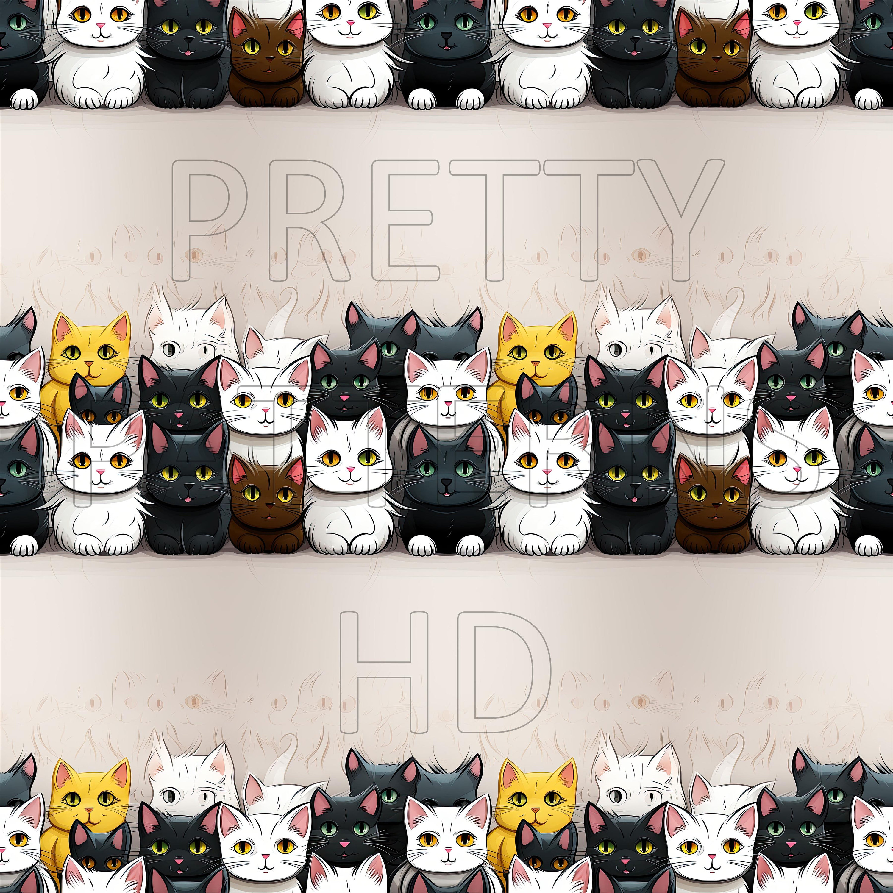 Cats #16 - 8 Printable Scrapbook Sheets - Seamless Tileable - Digital ...