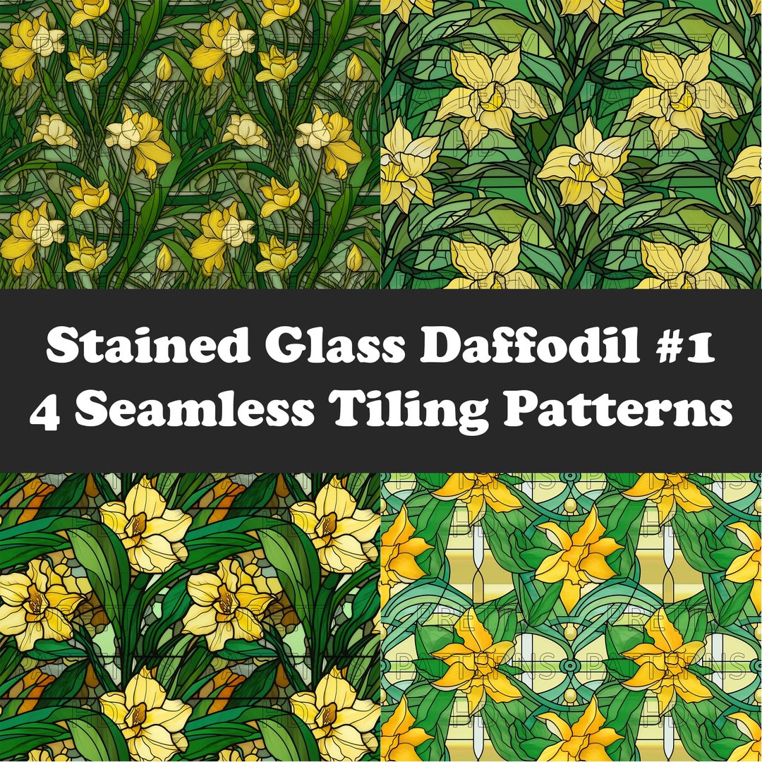 SG Daffodil #1 - 4 Printable Scrapbook Sheets - Continuous Seamless ...