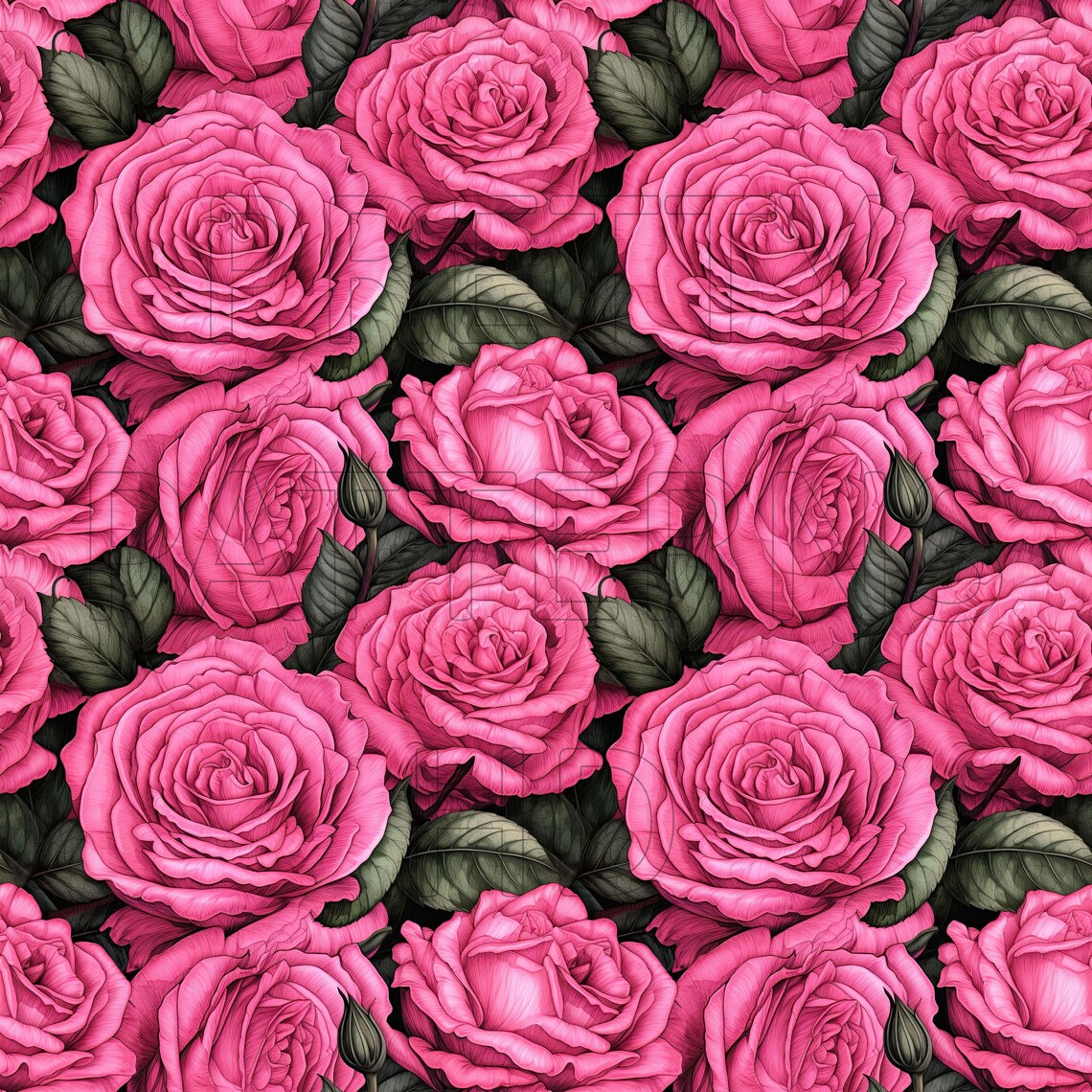 Illustrated Roses Pink 2 8 Printable Scrapbook Sheets - Etsy