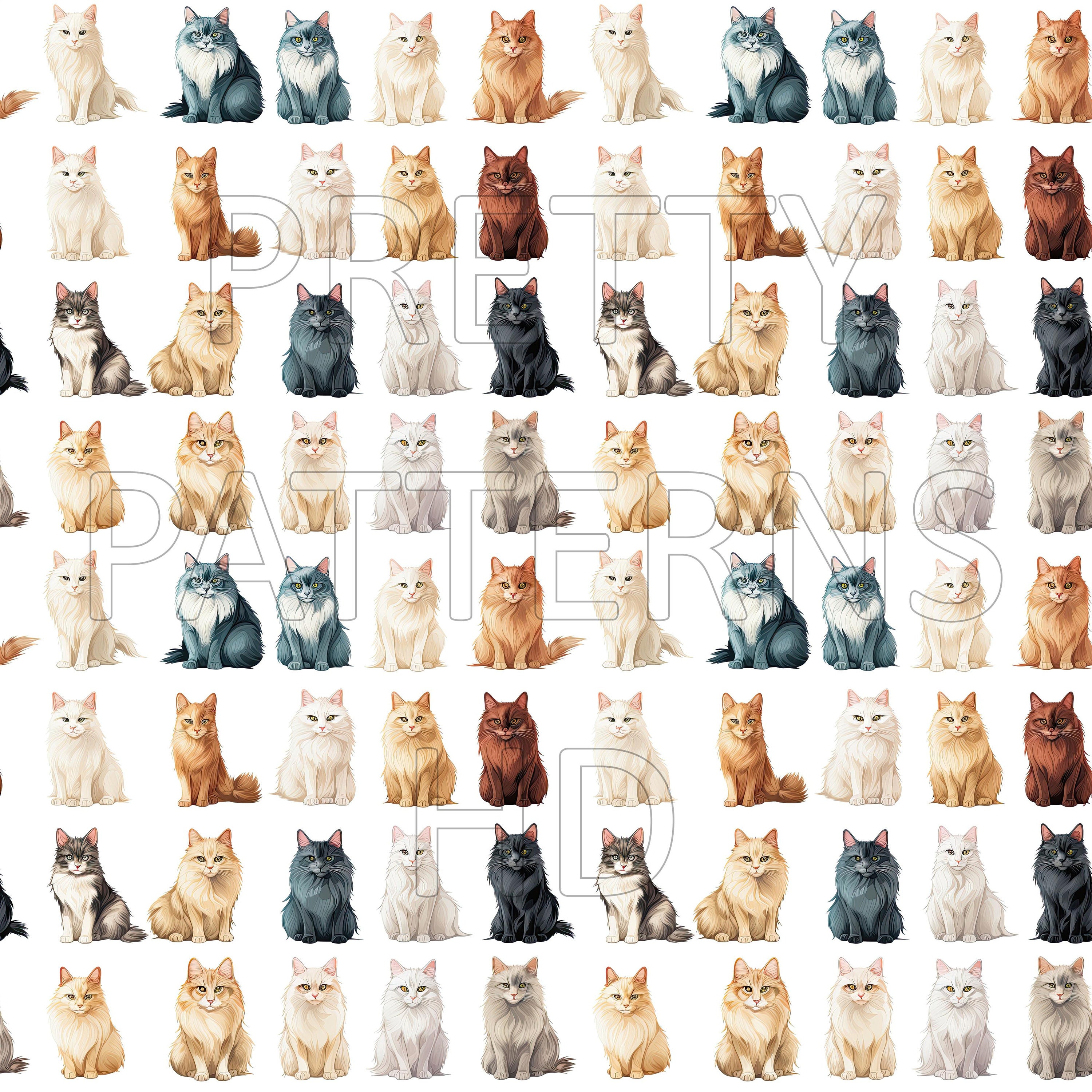 Cats 9 8 Printable Scrapbook Sheets Seamless Tileable Digital ...