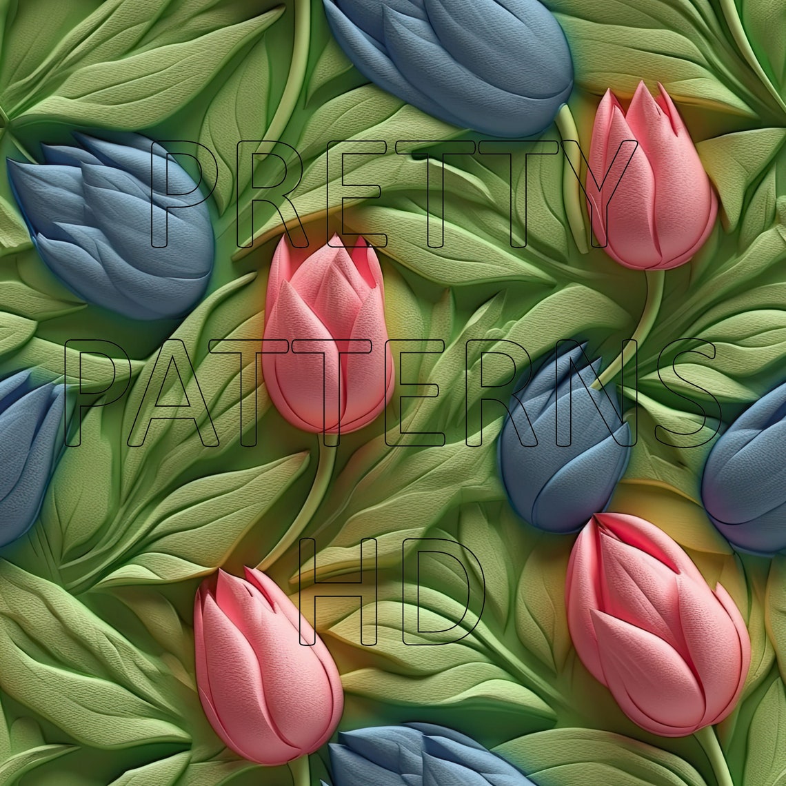 3D Tulips & Marigold - 4 Printable Scrapbook Sheets - Continuous ...