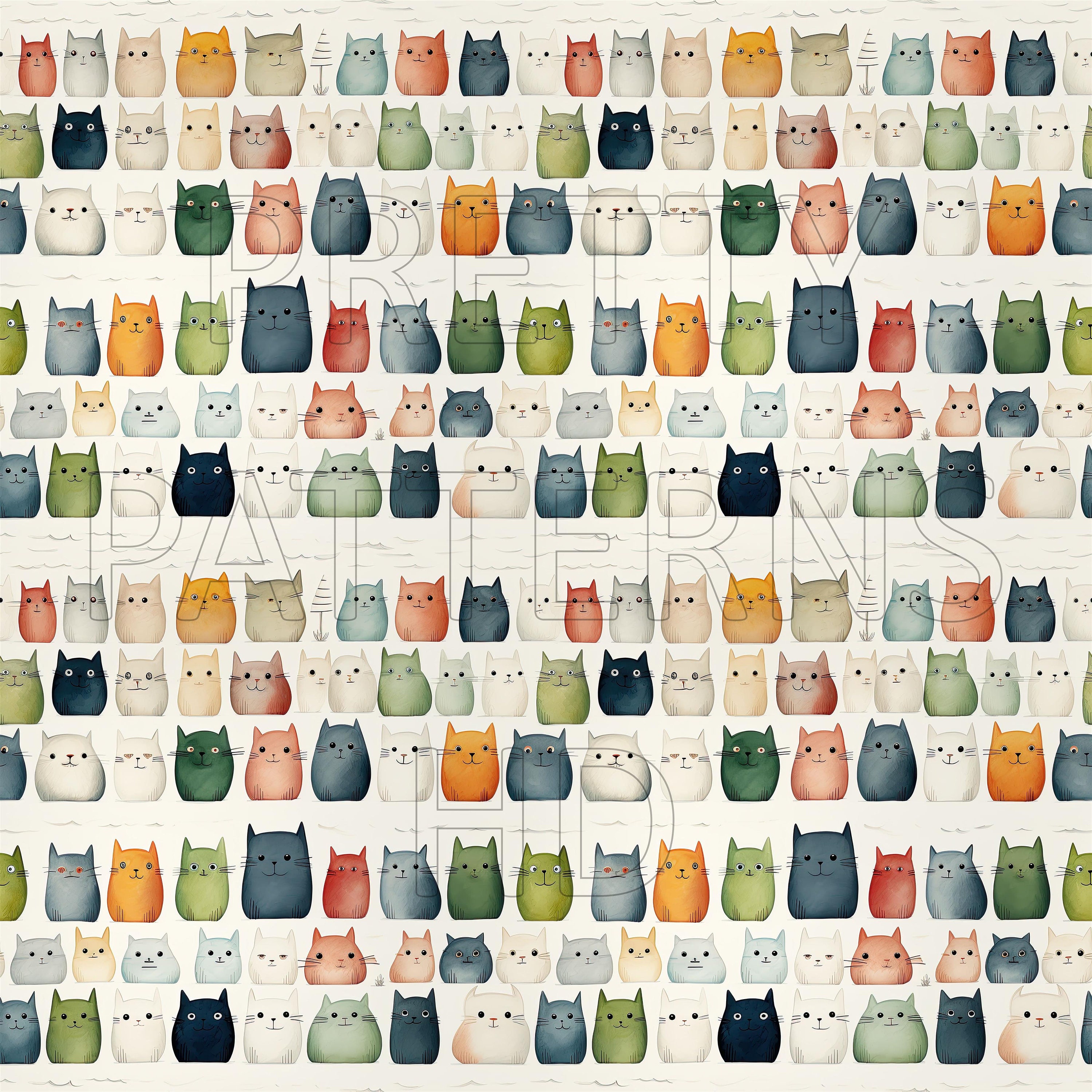 Cats #3 - 8 Printable Scrapbook Sheets - Seamless Tileable - Digital ...