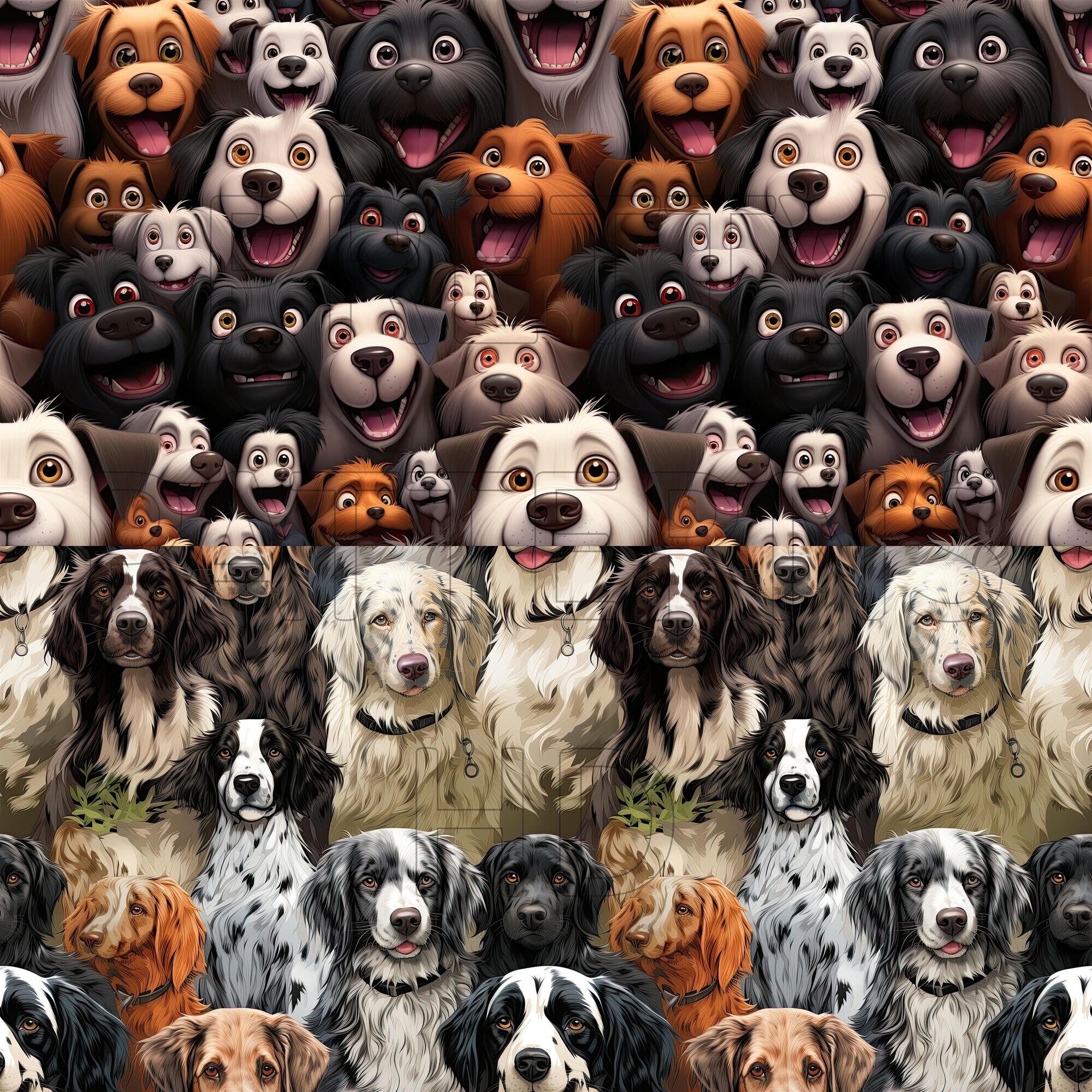 Cute Dogs #5 - 8 Printable Scrapbook Sheets - Seamless Tileable ...